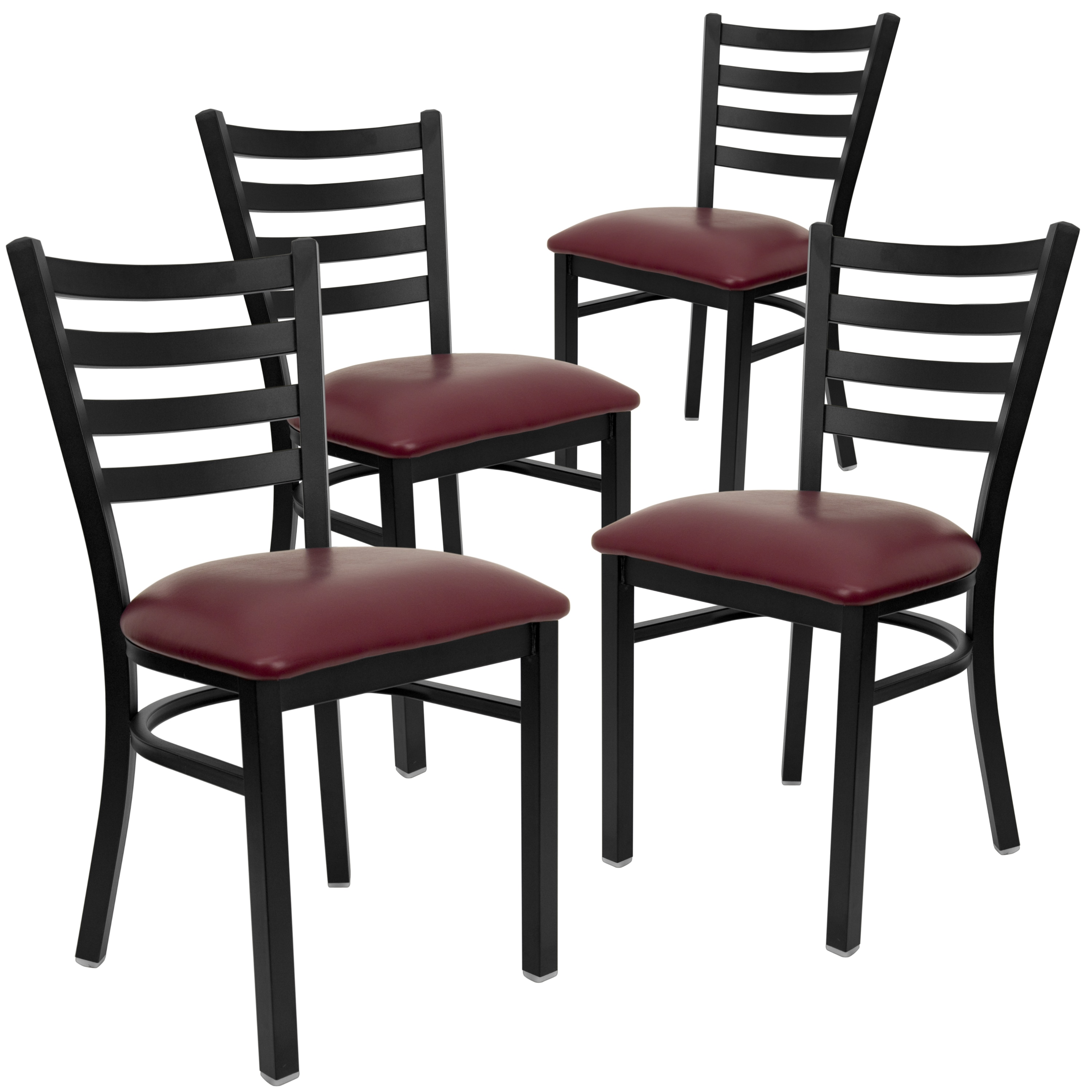 Flash Furniture 4 Pack HERCULES Series Black Ladder Back Metal ...