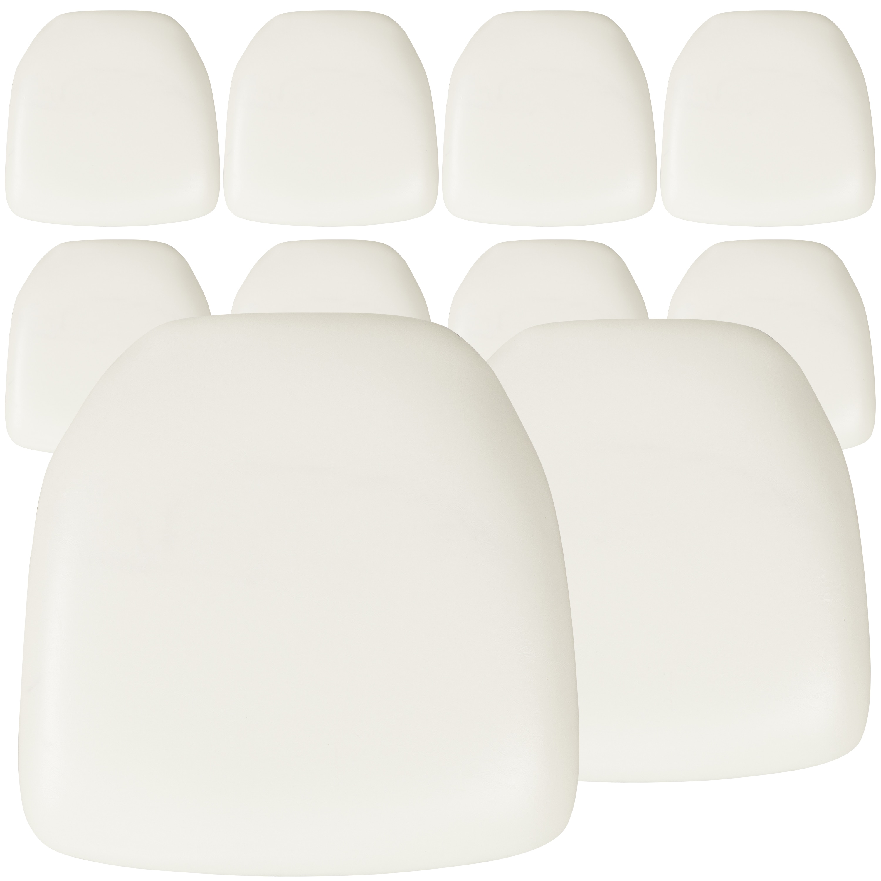 Flash Furniture Amelia 10 Pack Hard White Vinyl Chiavari Chair Cushion ...