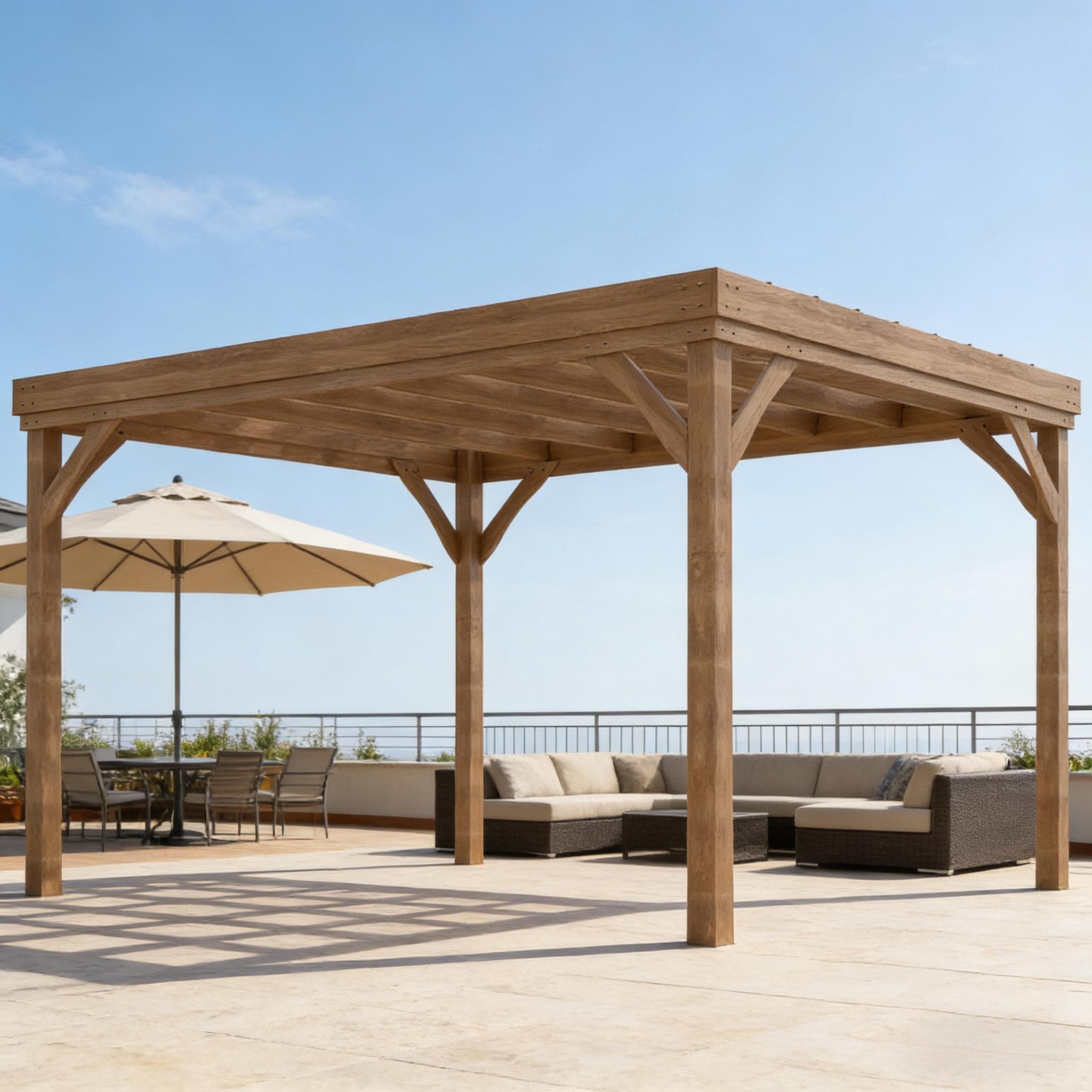 LUXEYARD Backyard Gazebo Grape Vine Gazebo Outdoor Wooden Pergola in ...