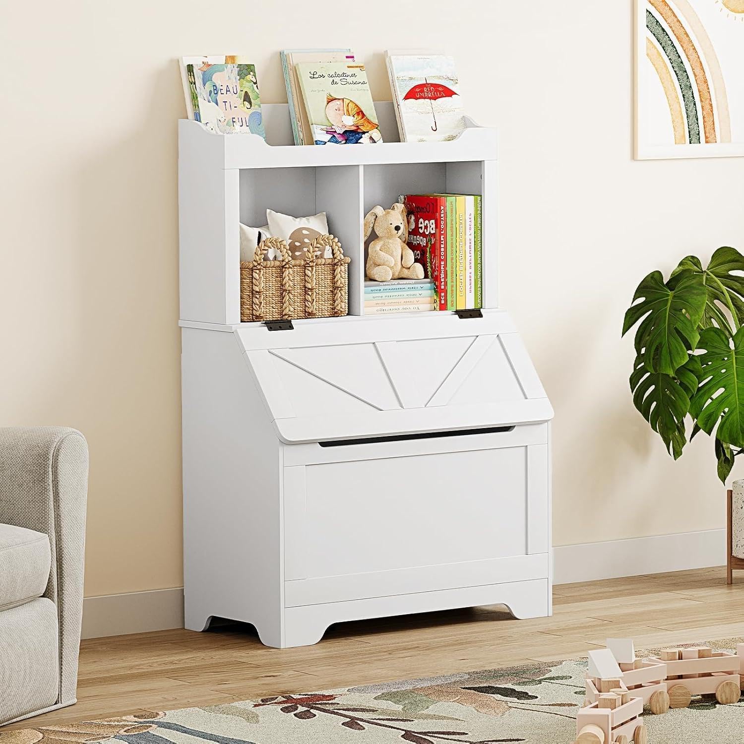 Garvee Shoe Cabinet Storage with 2 Flip Drawers Hidden Shoe Storage ...