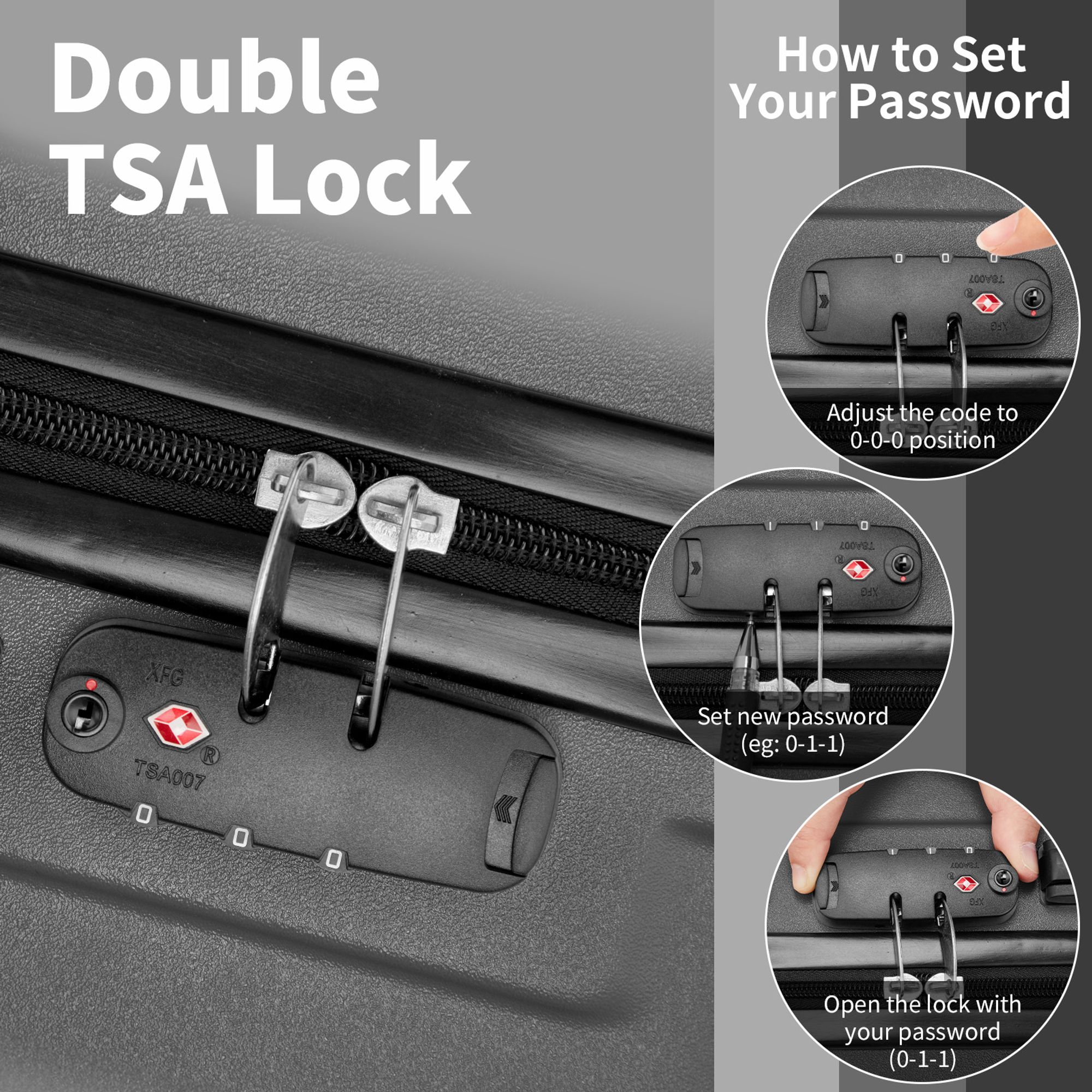 Winado 3 Piece Hardside Luggage Set 20 24 28 Inch with TSA Locks Curved ...