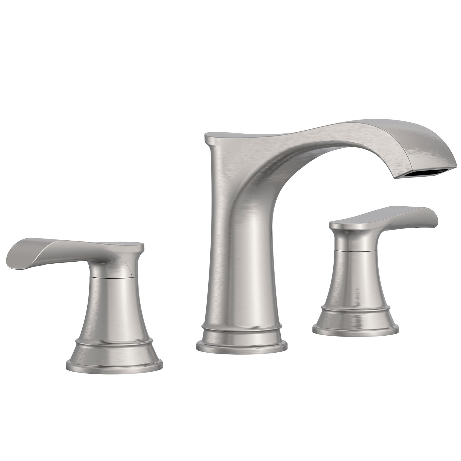 BWE Regal Curve Brushed Nickel Widespread 2-handle Mid-arc Commercial ...