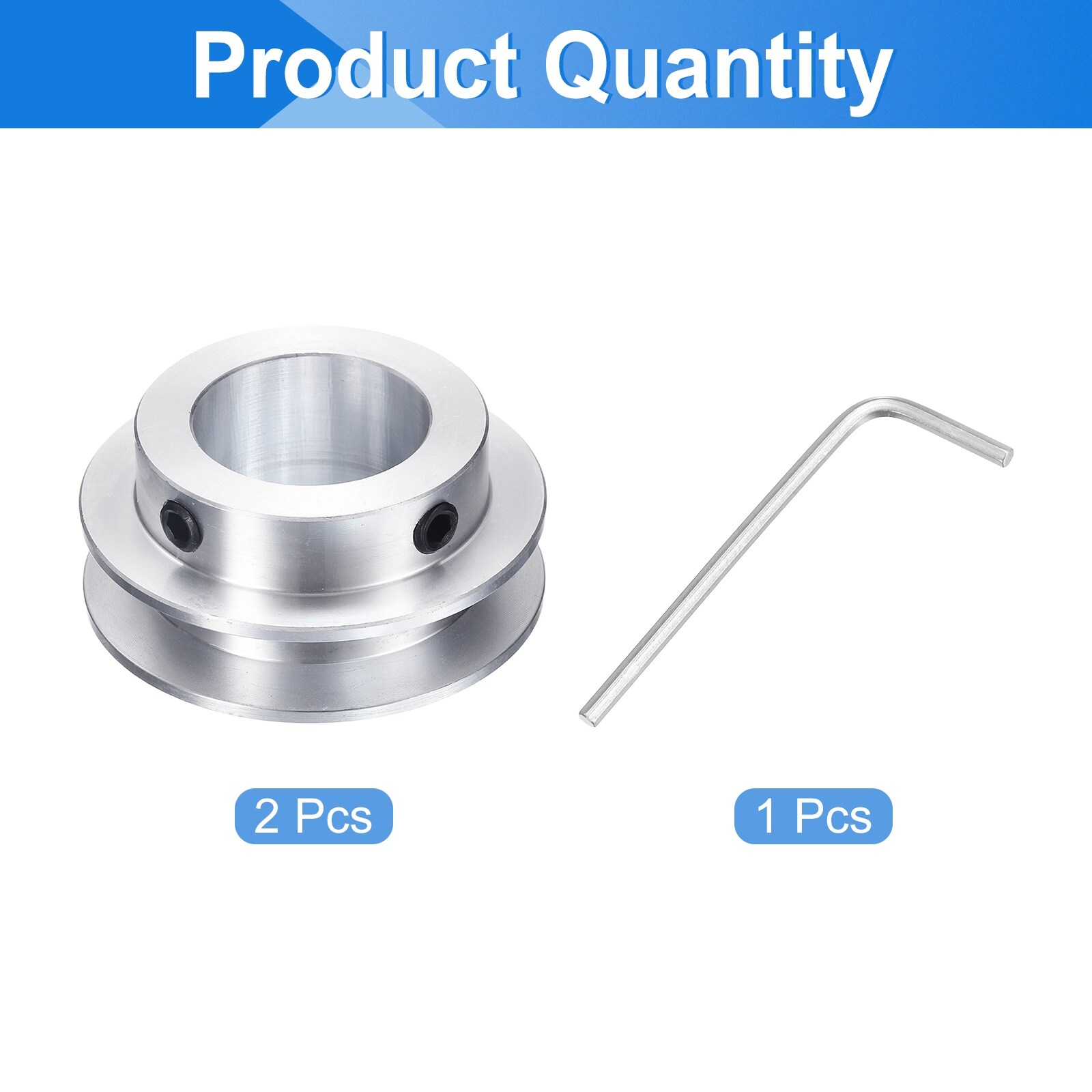 Unique Bargains 2pcs Single Groove Pulley 20mm Fixed Bore 40mm Outer ...
