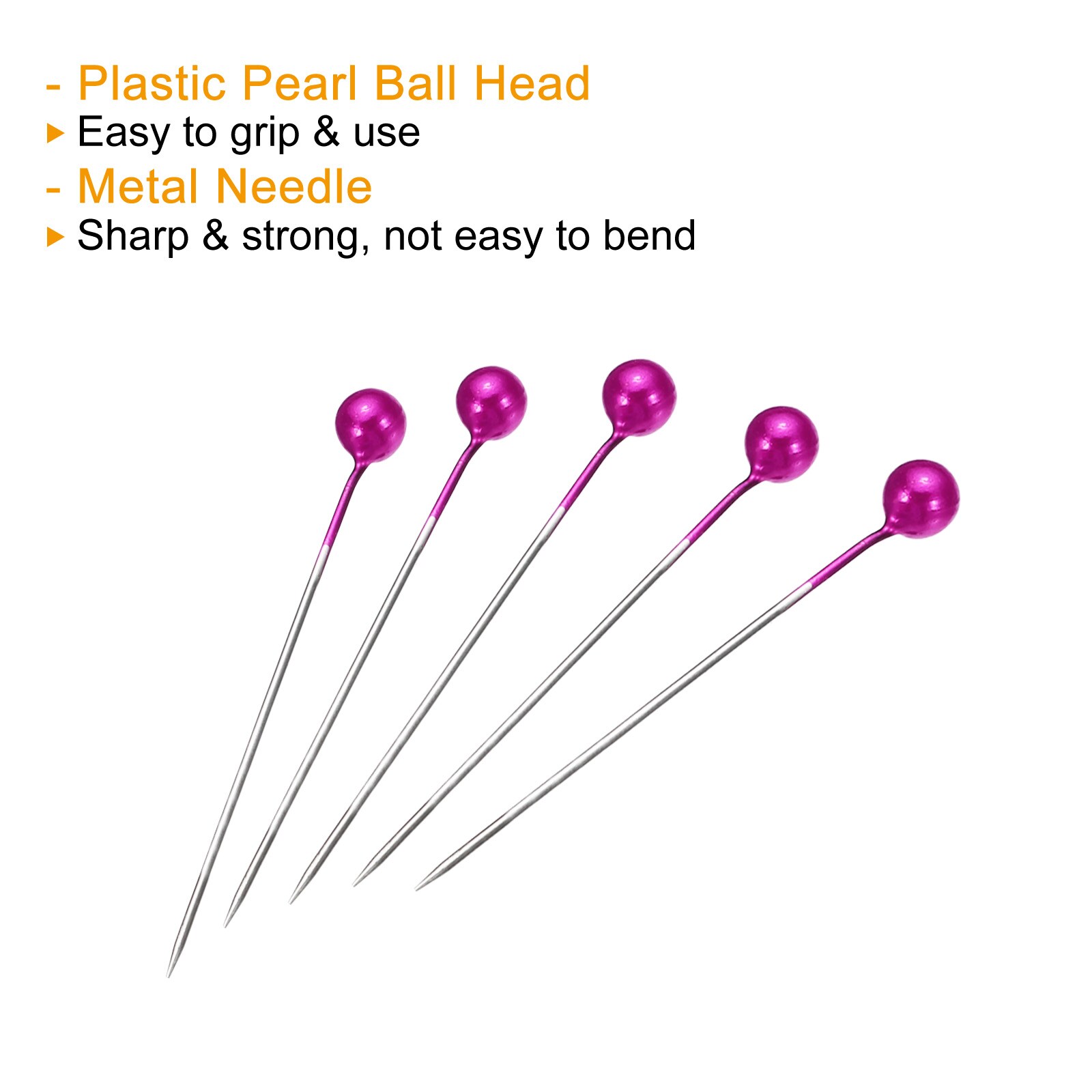 PATIKIL Pearlized Sewing Pins 4 Set Stainless Steel Ball Head Needle ...