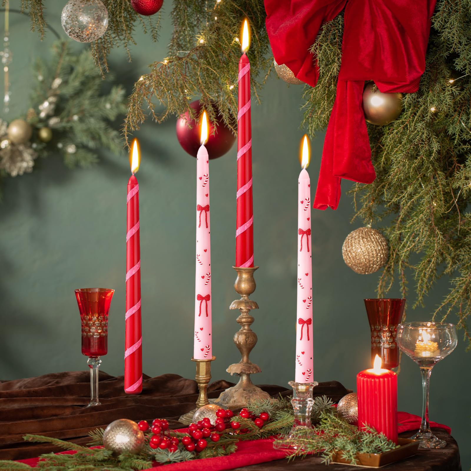 Afoxsos 6 Pack White Snowman Shaped Unscented Taper Candles 1 x 10 Inch ...