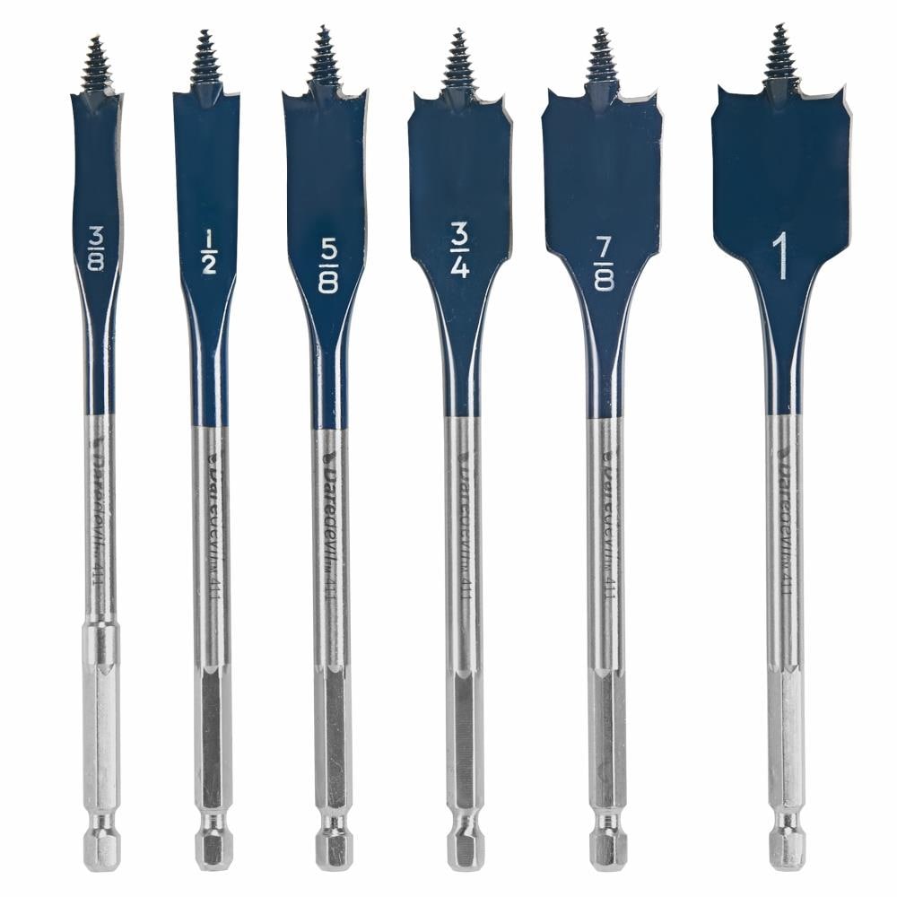 Bosch Daredevil 6 Piece x Assorted Woodboring Spade Drill Bit Set in the Woodboring Drill Bits department at Lowes