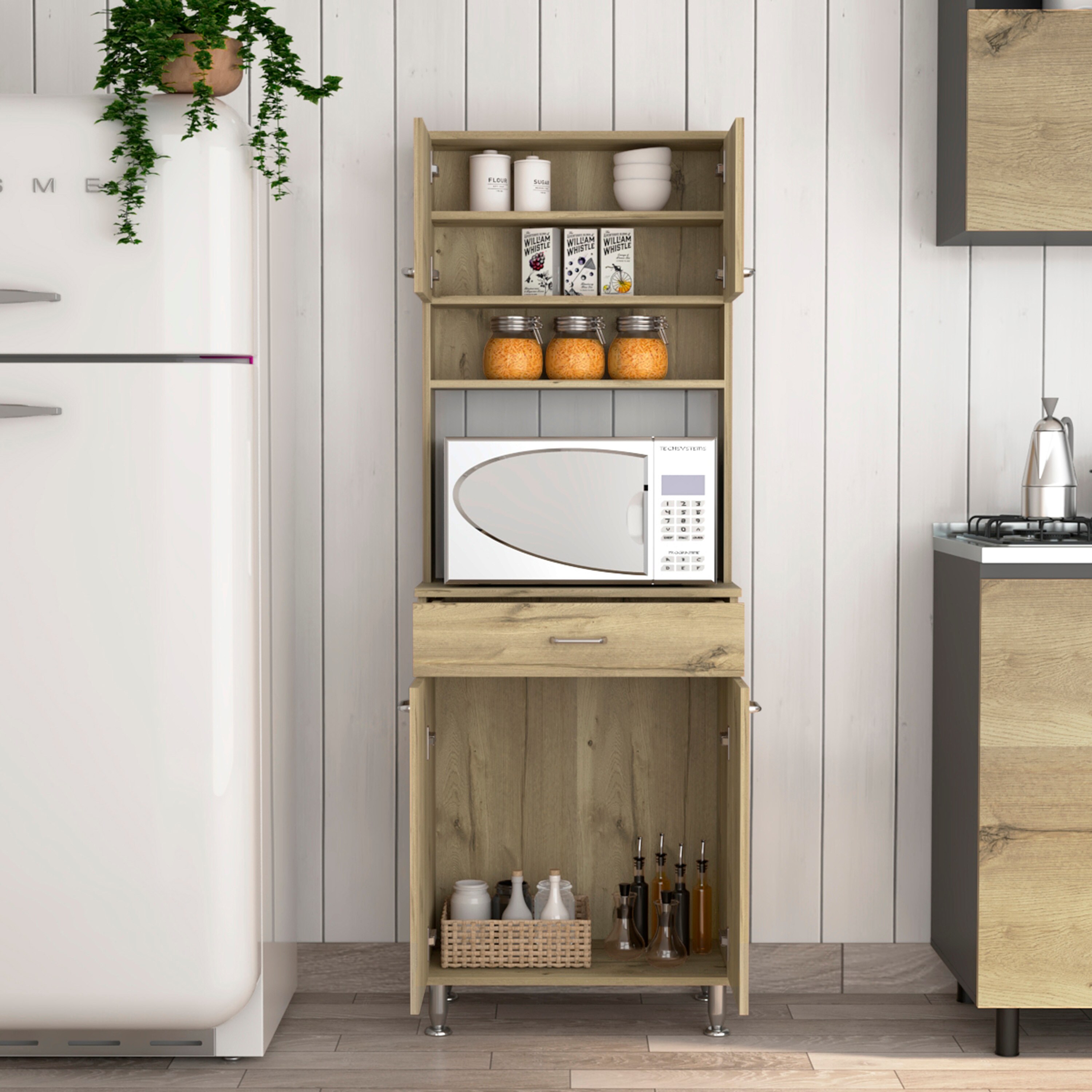 Tatayosi Santa Maria 1 drawer 1 shelf area pantry adjustable metal legs ...