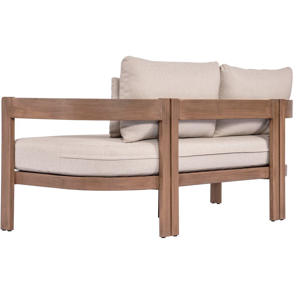 Meridian Newport 65 Beige Water Resistant Fabric Upholstered Outdoor ...
