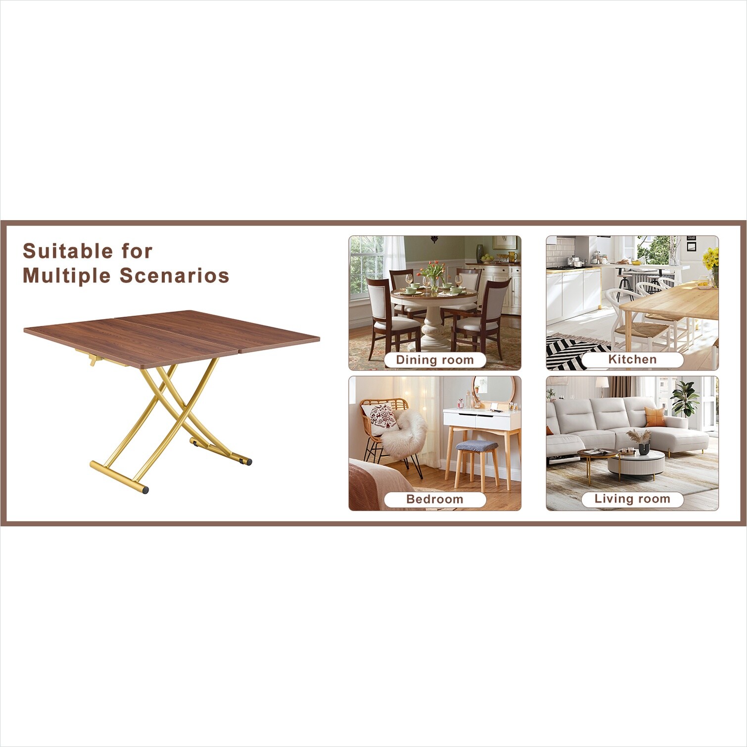 Naturefalls Multifunctional Lift Table with Height-Adjustable Metal ...