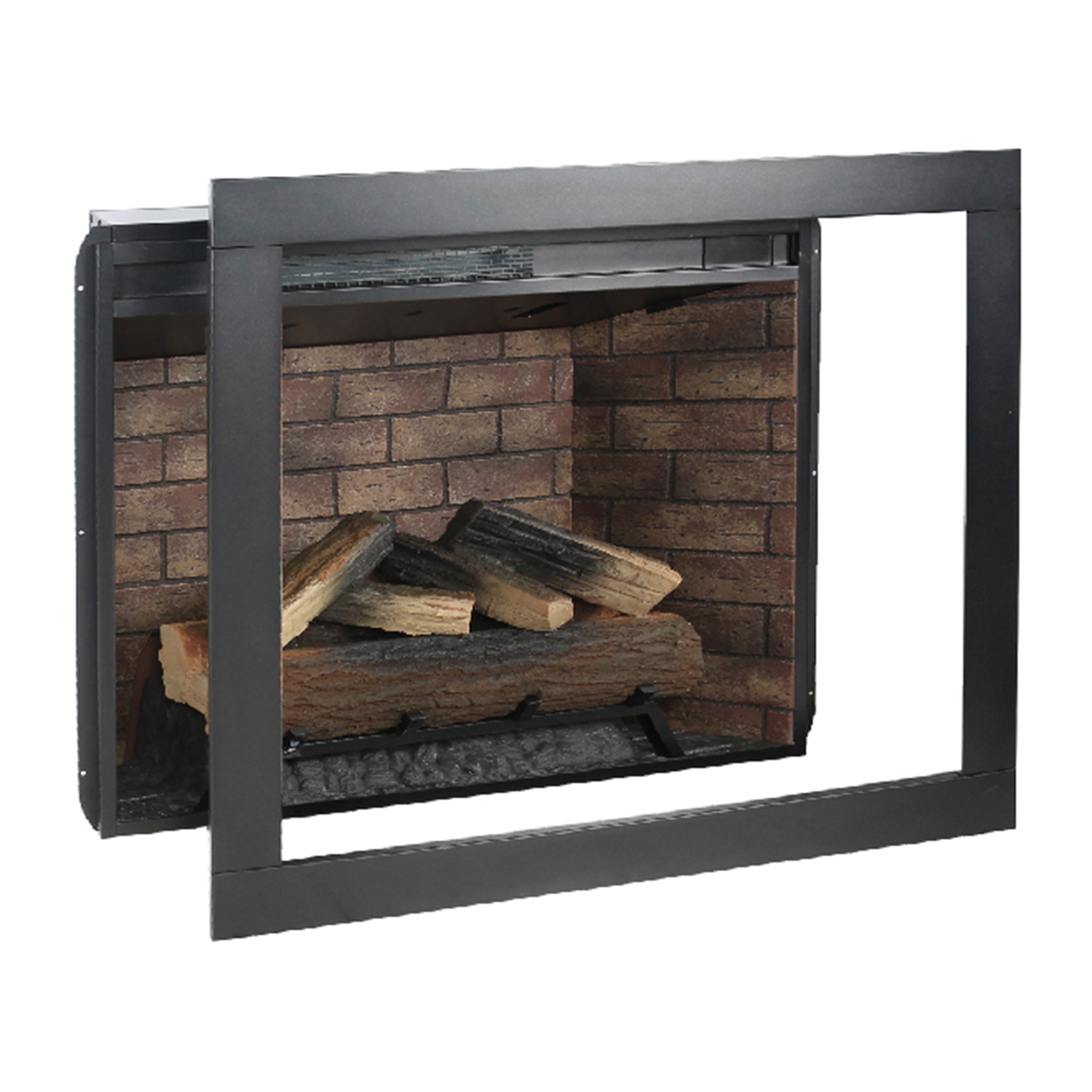 Mondawe 37.8-in W Black Wall mount Infrared quartz Electric Fireplace ...