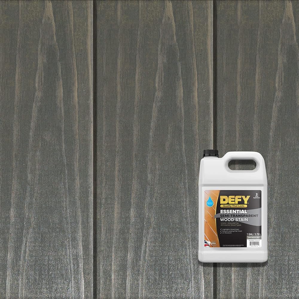 DEFY Essential Semi-Transparent Outdoor Wood Stain and Sealer - 1 ...