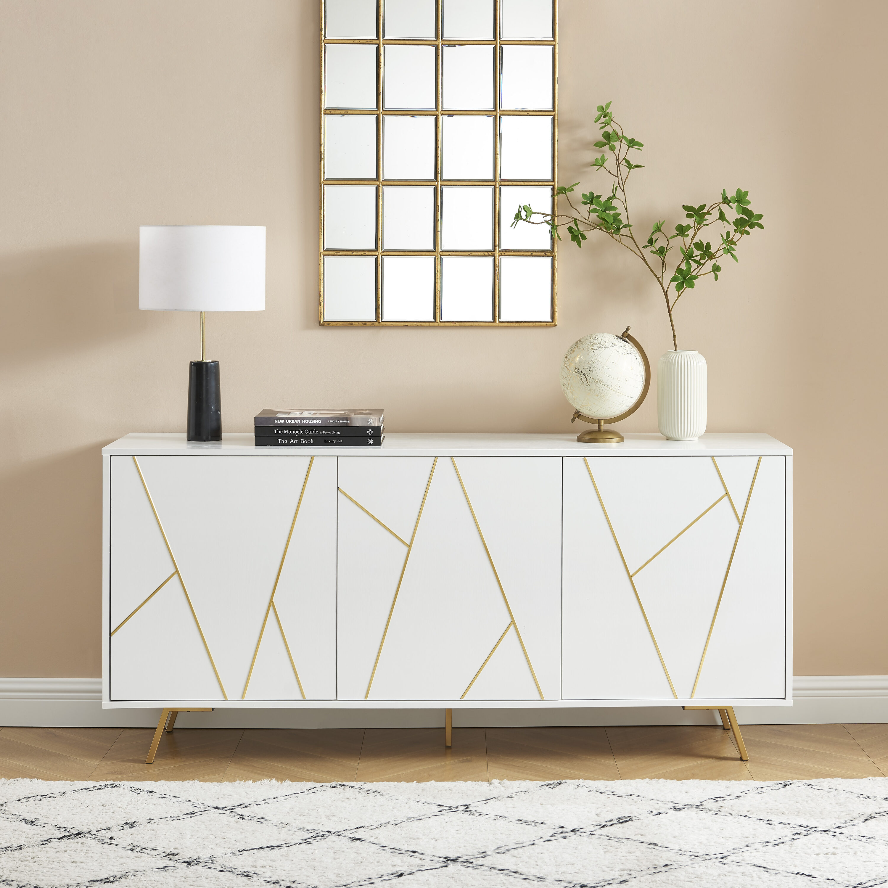 EDYO LIVING Modern/Contemporary White 63-in W TV stand ( Accommodates ...