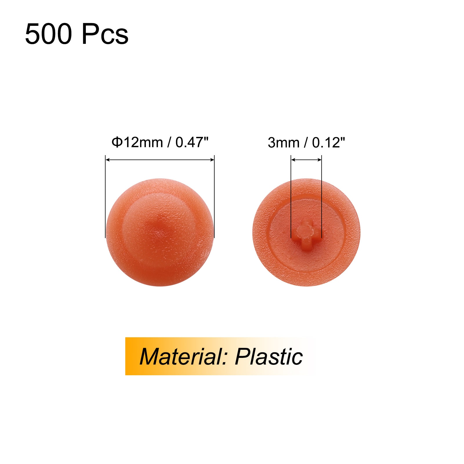 Unique Bargains 500pcs Plastic Screw Cap Covers 12mm Diameter ...