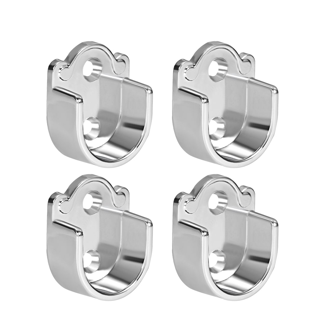 Unique Bargains 4pcs Zinc Alloy Wardrobe Closet Rod Bracket Shower ...