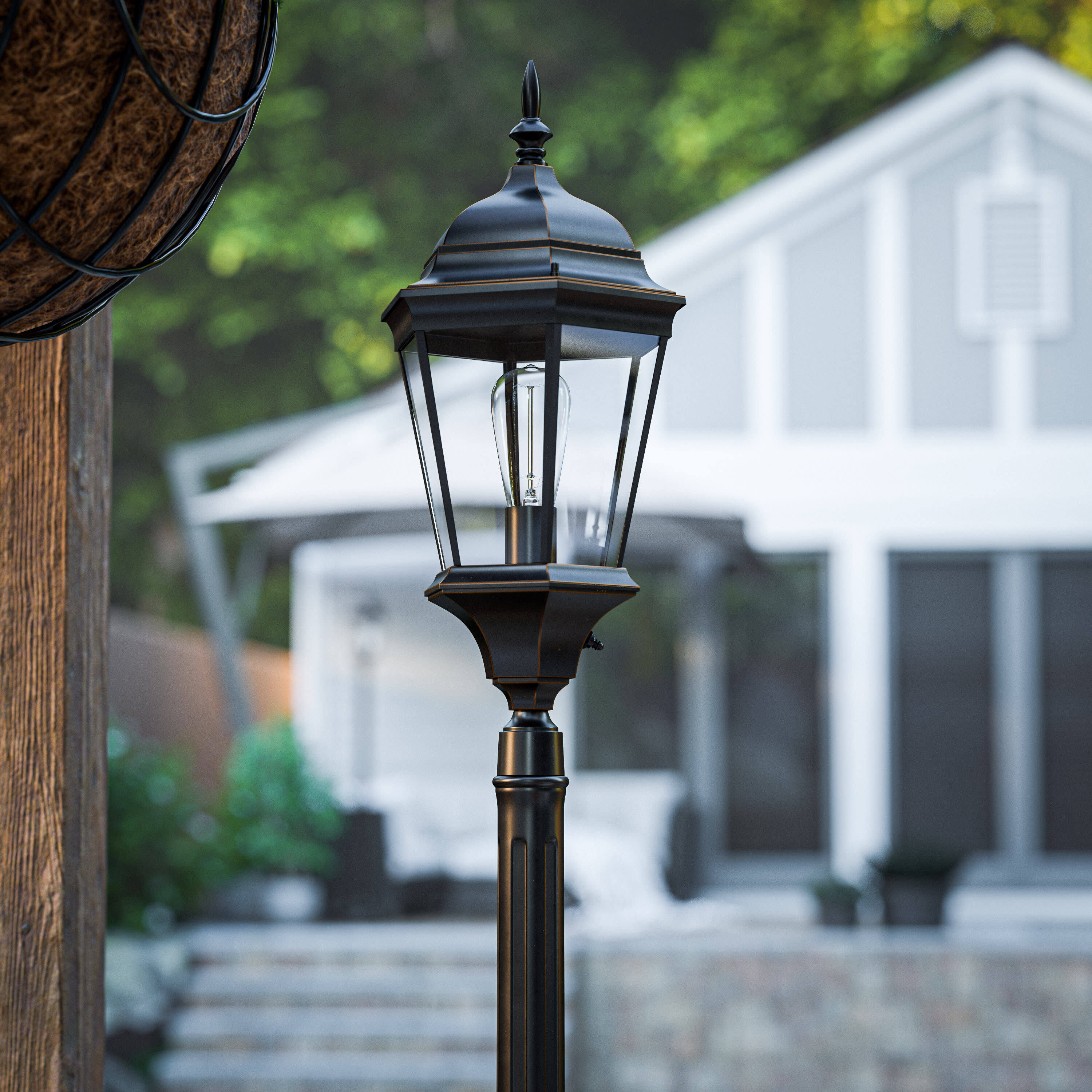 Kenroy Home Villa Oil Rubbed Bronze Hardwired LED Post light in the ...