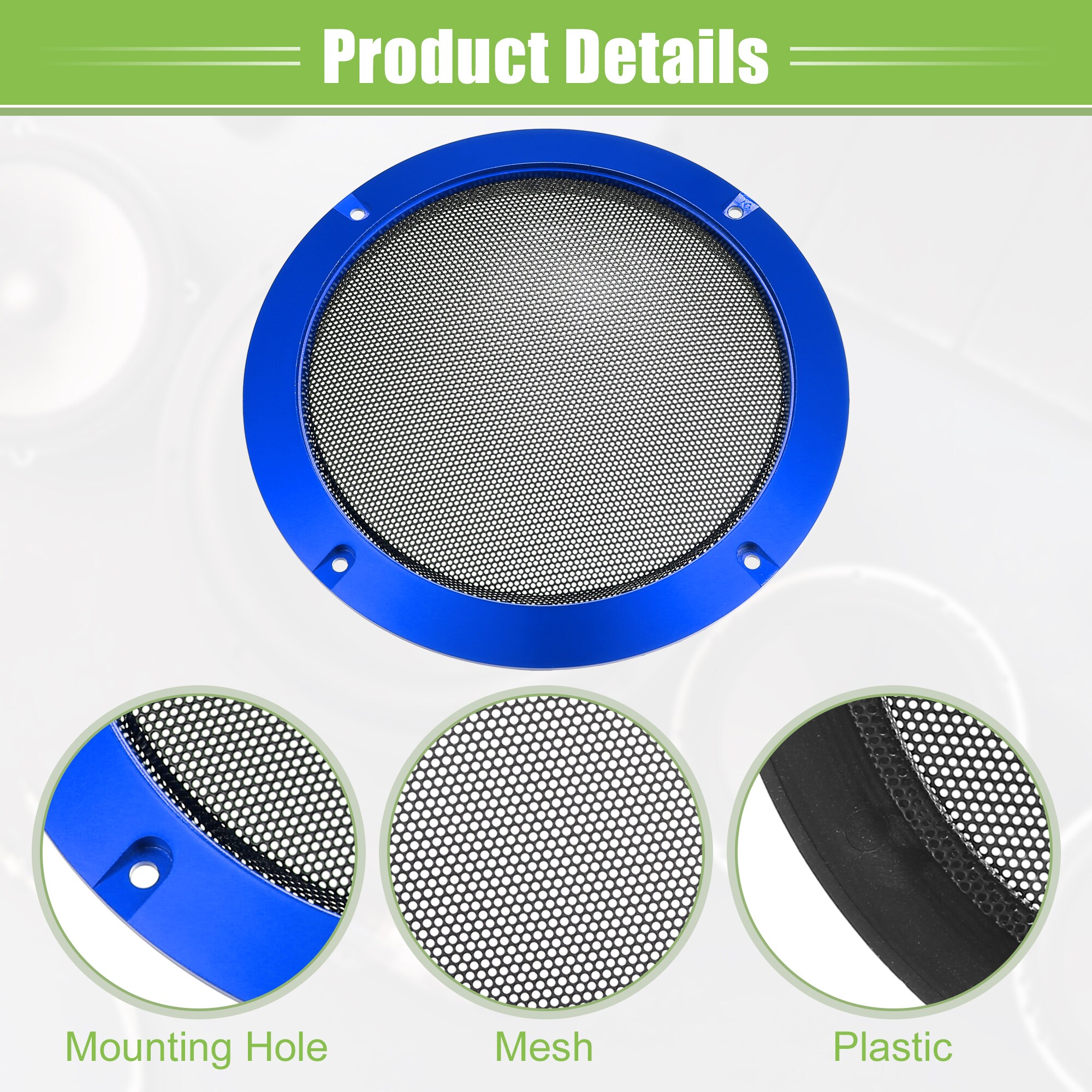 Unique Bargains Universal 4 Inch 6.5 Inch Speaker Grills Cover Mesh ...