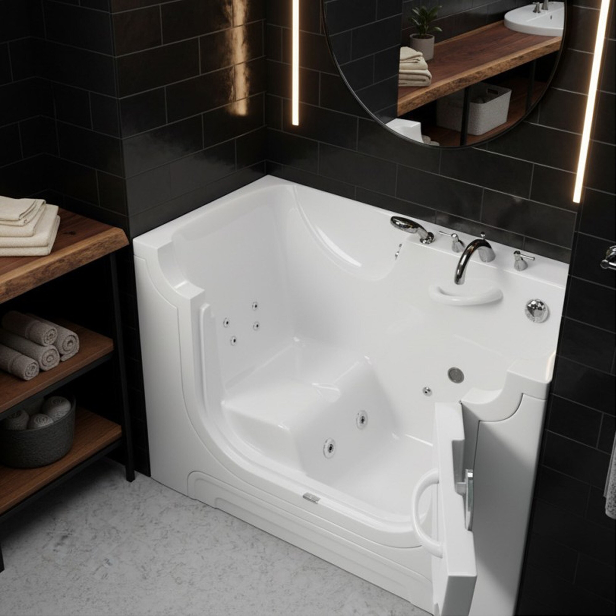 Endurance WTLSX Series 30-in x 60-in Glossy white Acrylic Rectangle ...