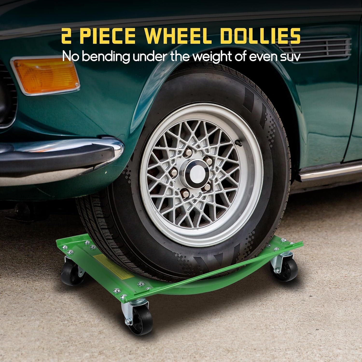 Garvee Green Car Wheel Dolly Tire Jack 2-Piece Set Mechanical 2500lbs ...