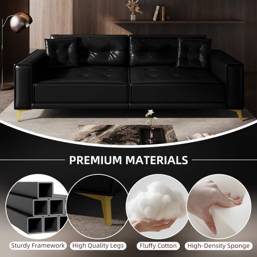 Coolbibila 92-in King Size 3-in-1 Pull Out Sleeper Sofa Bed Tufted ...