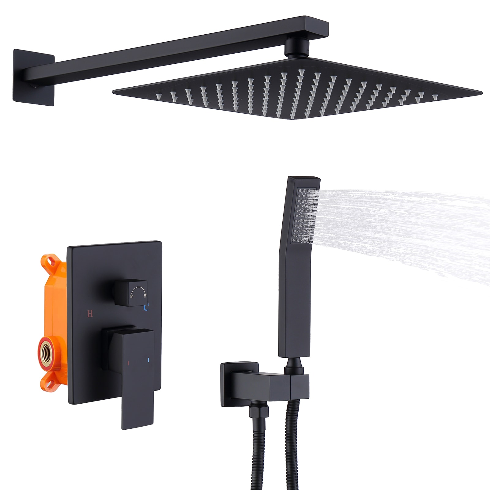 Tatayosi Wall Mount Shower System with 10inch Rainfall Shower Head ...