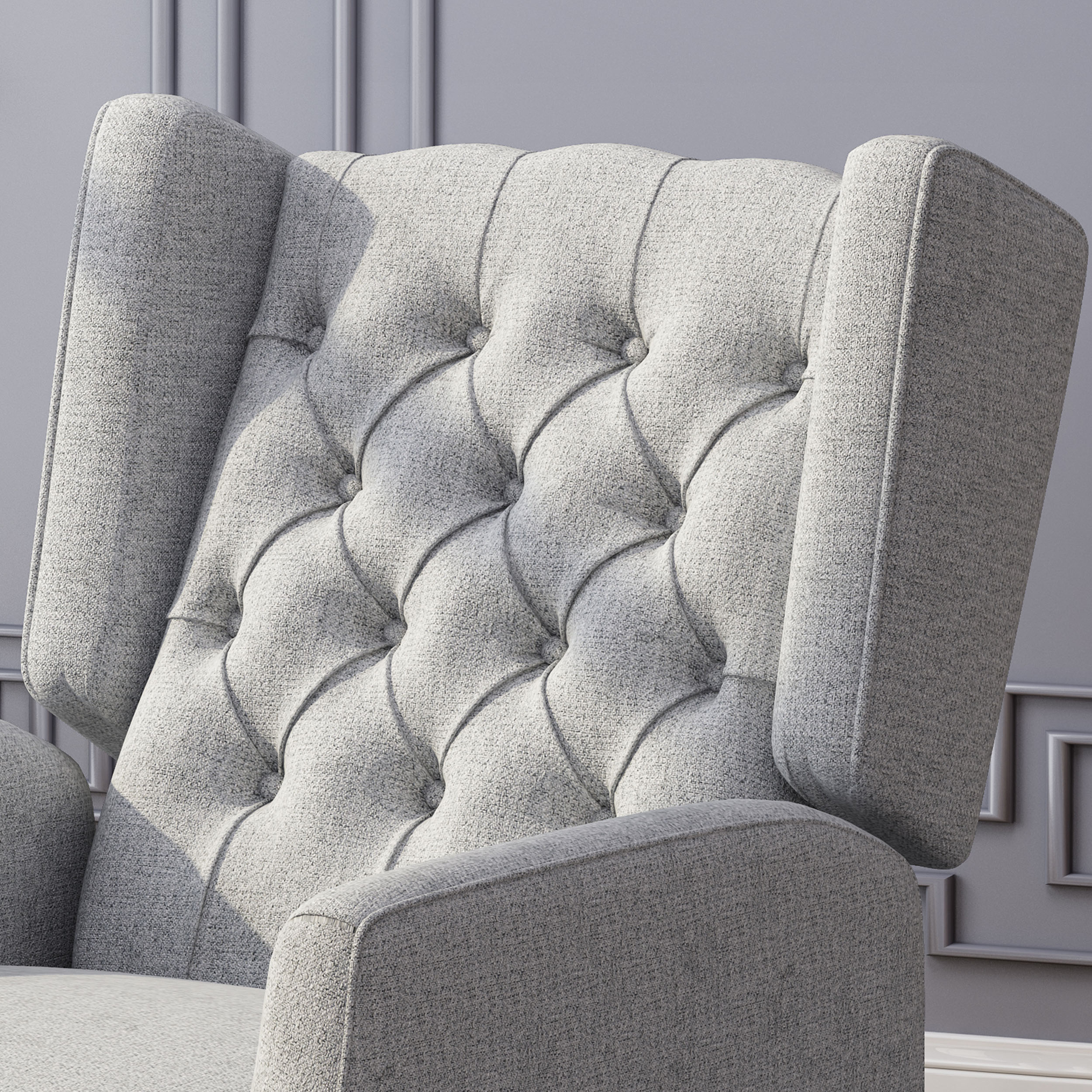 ModernLuxe Pushback Recliner Chair Fabric Armchair Push Back Recliner ...