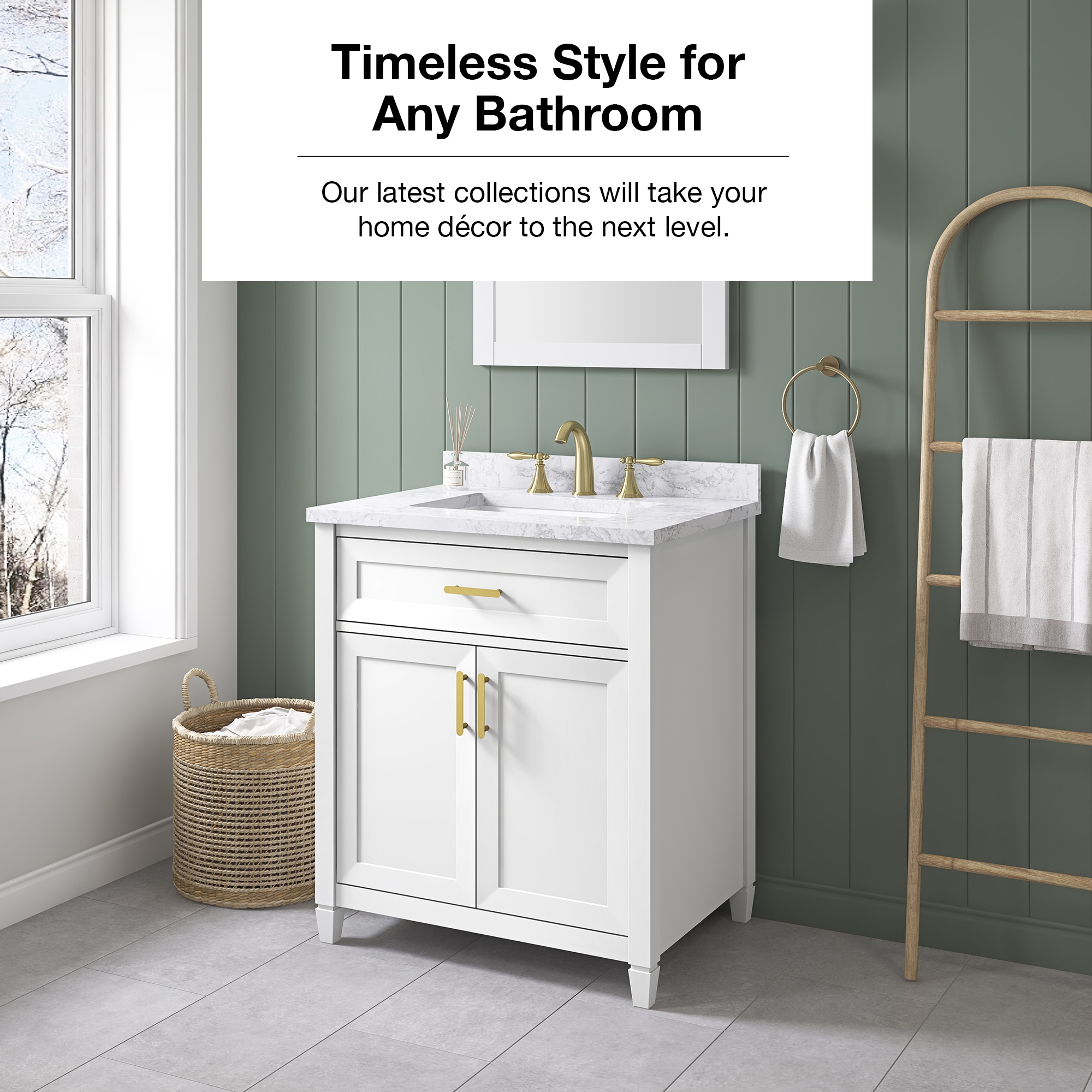 allen + roth Lancashire 30-in White Undermount Single Sink Bathroom ...