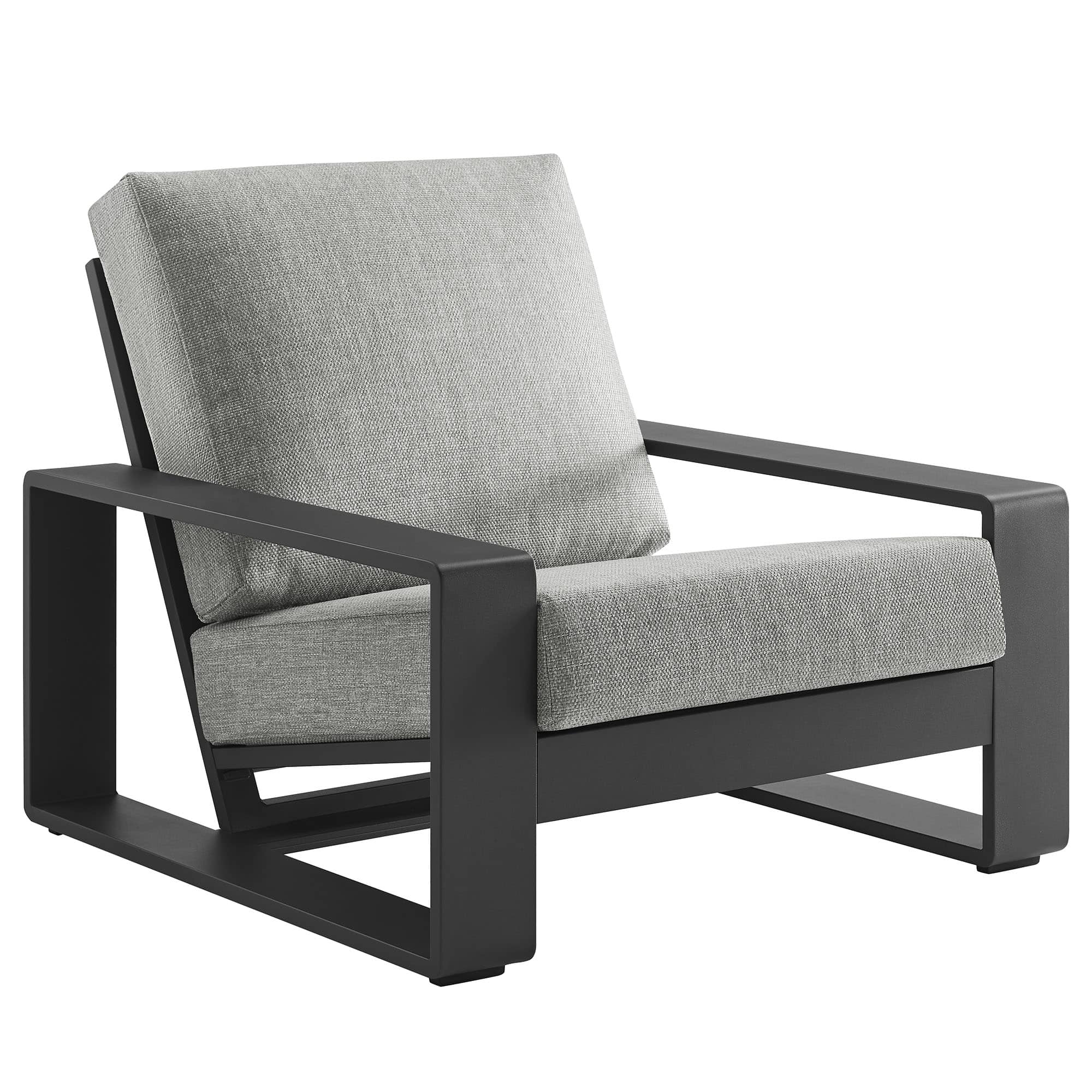 Modway Lirienne Outdoor Aluminum Armchair in Light Gray Gray in the ...