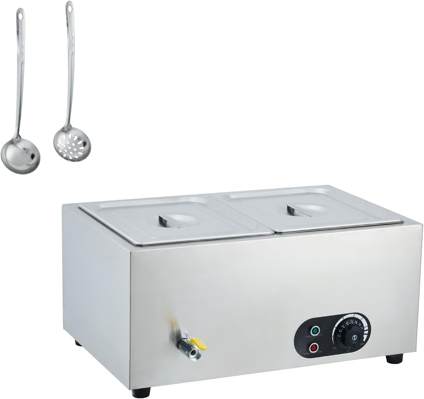 Garvee 2-Pan 24QT Commercial Food Warmer Buffet Server with Adjustable ...