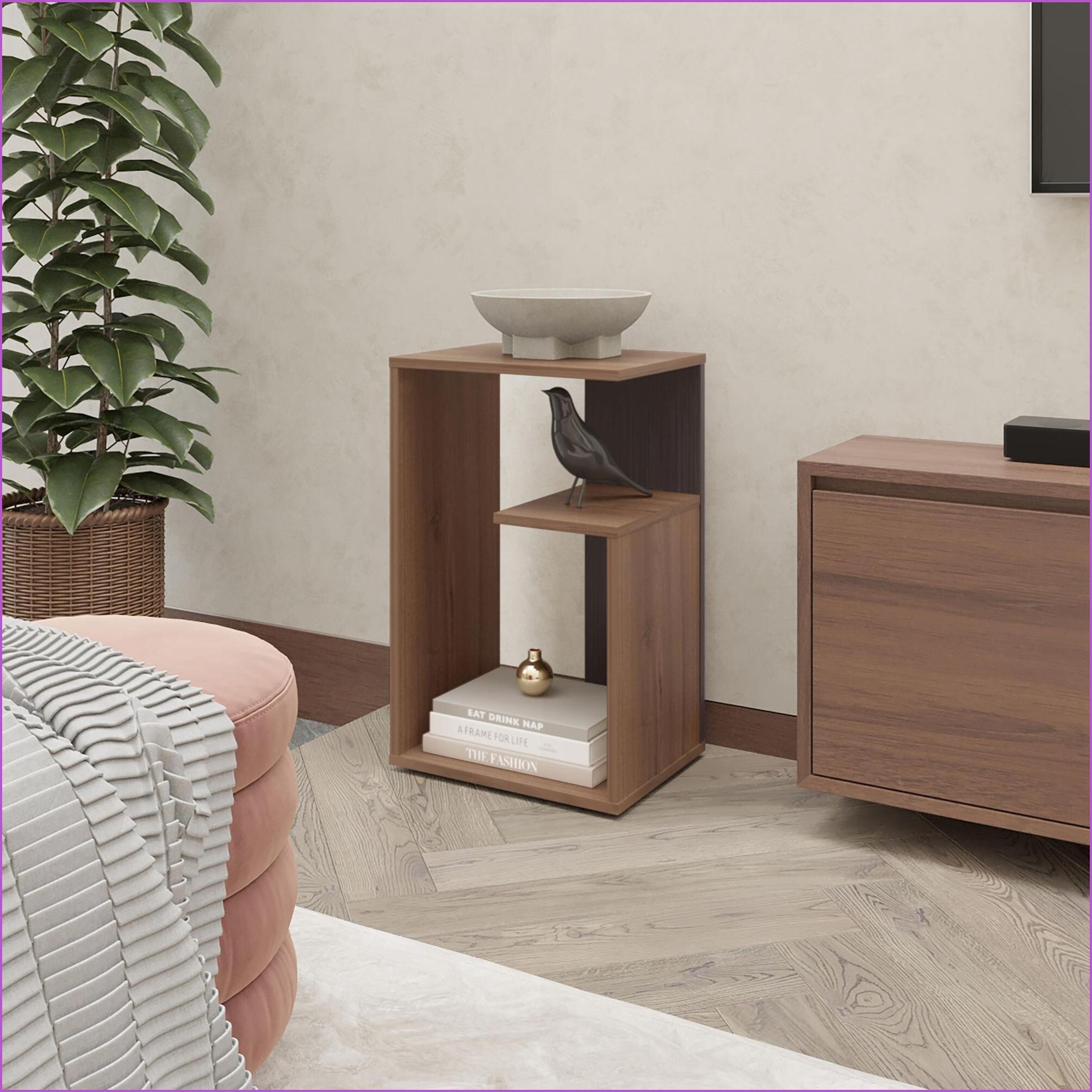 Watnature Space Saving Light Oak amp Wengue Melamine Coffee Table Easy ...
