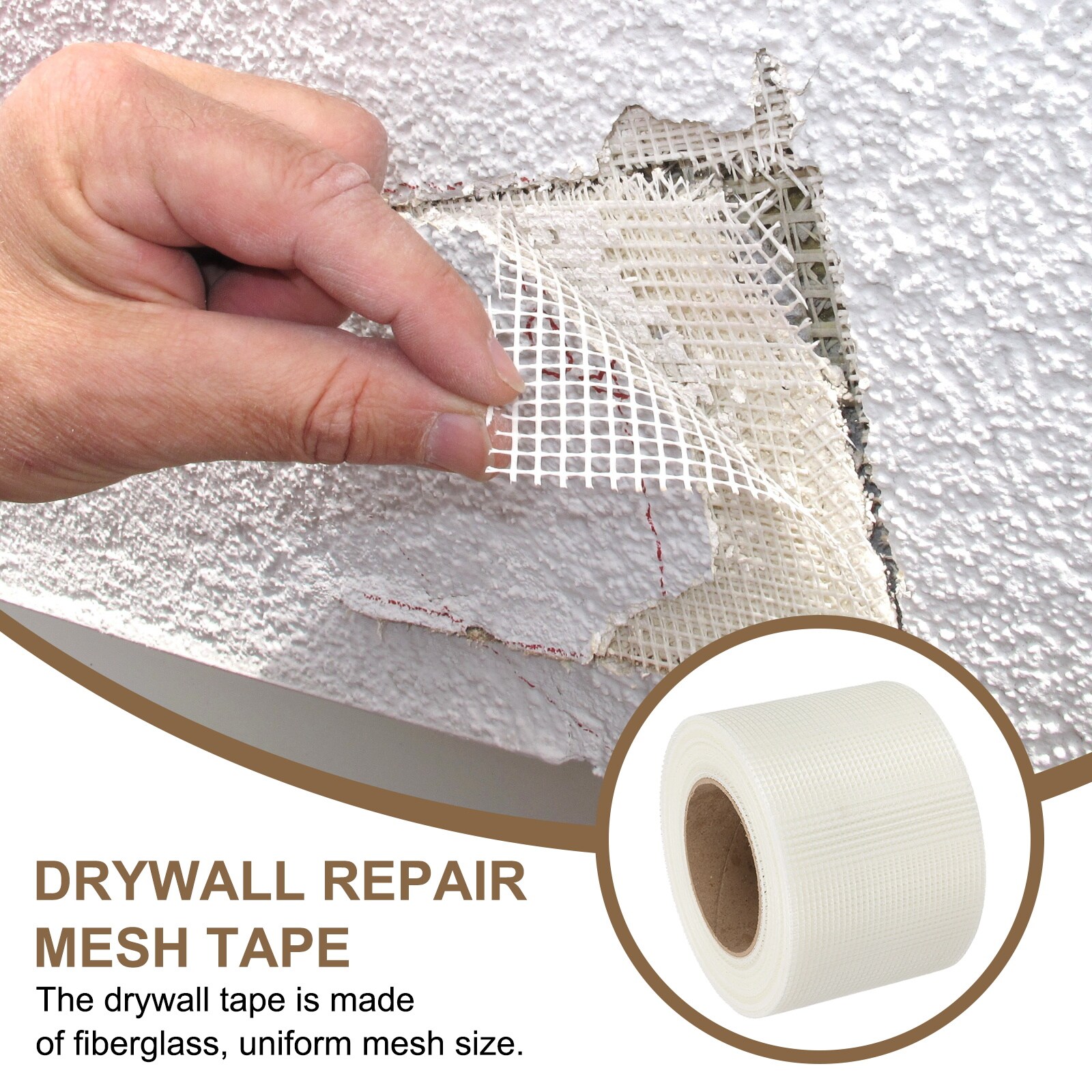 PATIKIL Drywall Repair Mesh Tape 4 inch x 164 ft Fiberglass Repair ...
