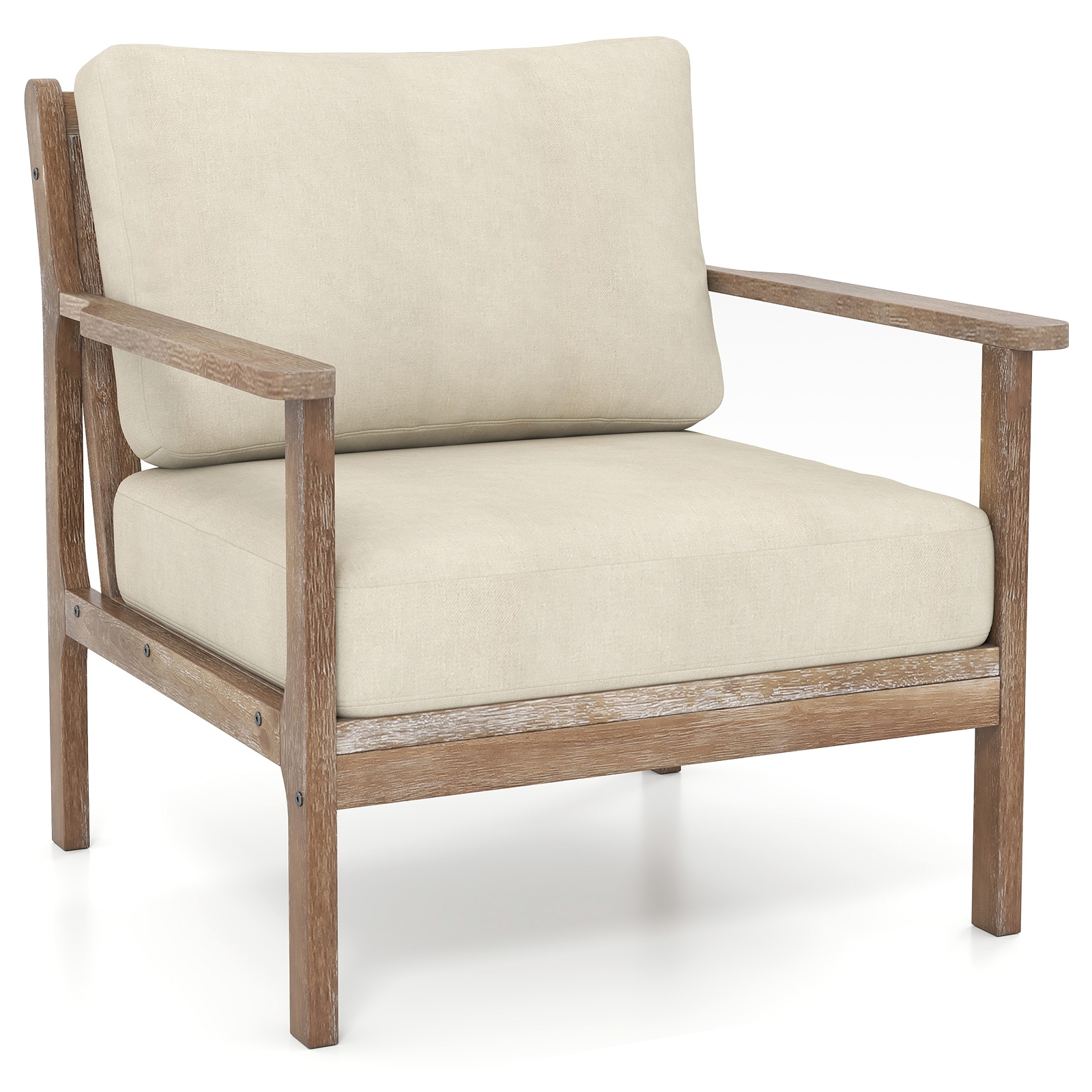 Slickblue 1 Piece Beige Modern Accent Armchair with High-Elasticity ...