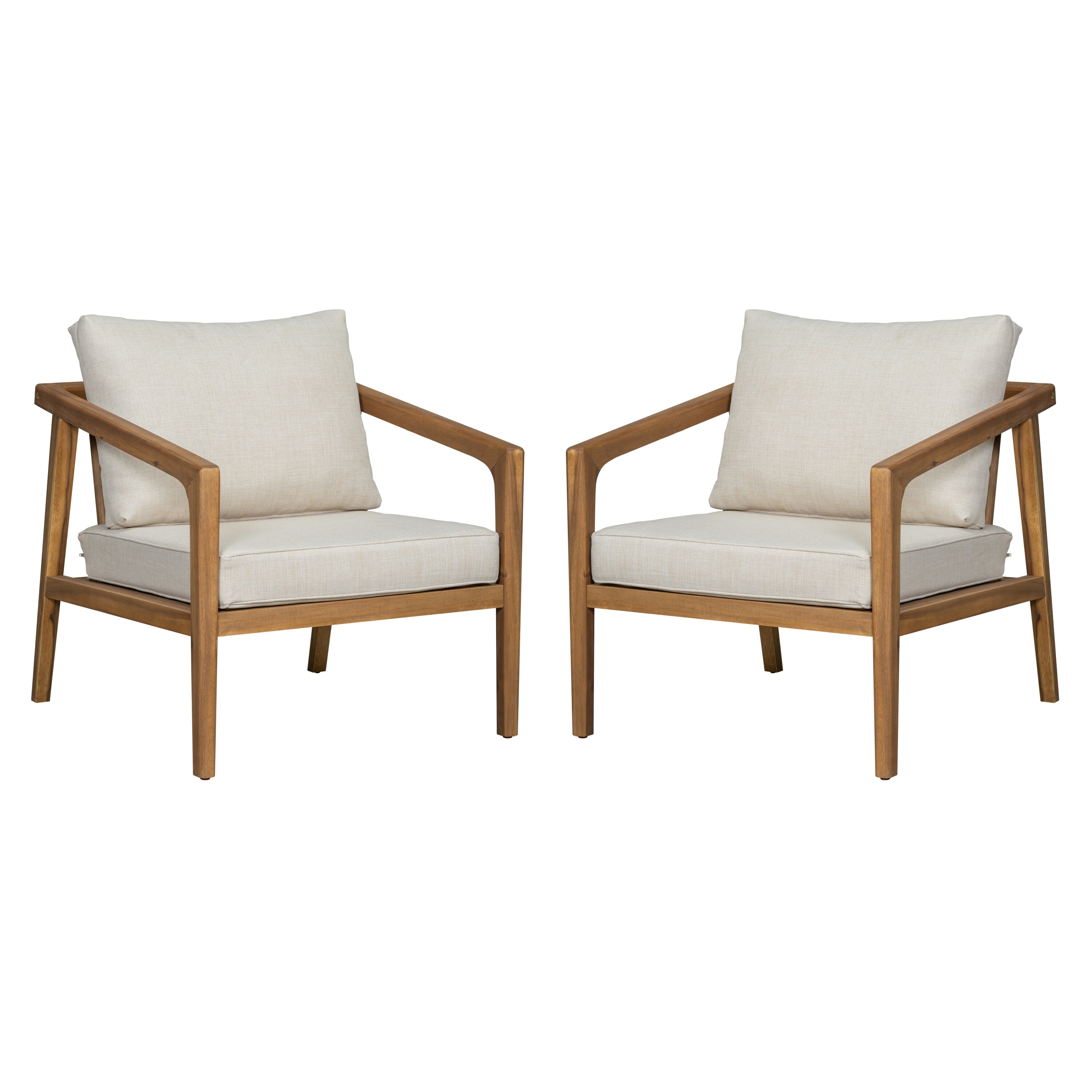 Tatayosi Durable Westin Outdoor Acacia Wood Club Chair(Set Of 2 ...