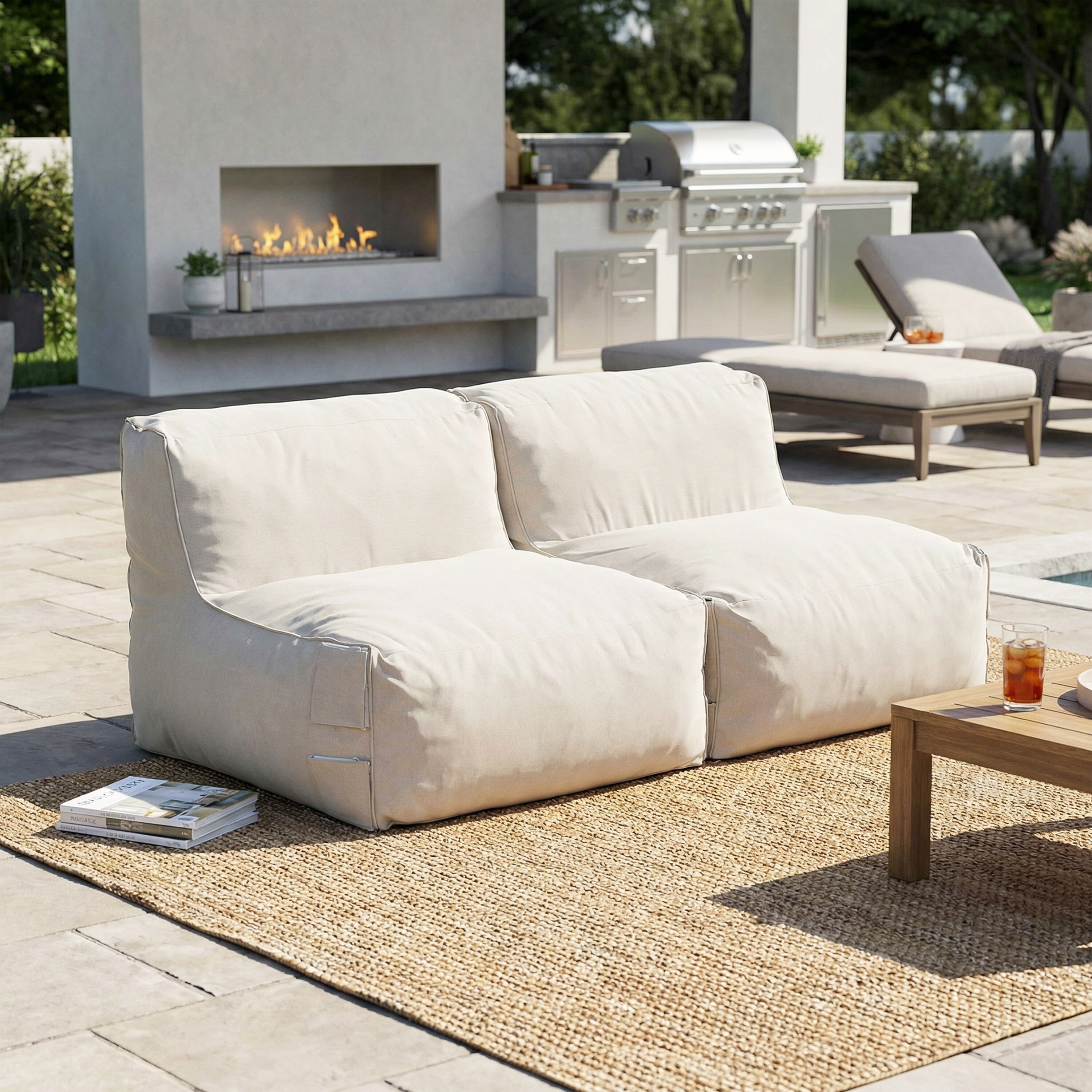 Christopher Knight Home Nerissa Outdoor/Indoor Olefin Modular Bean Bag ...