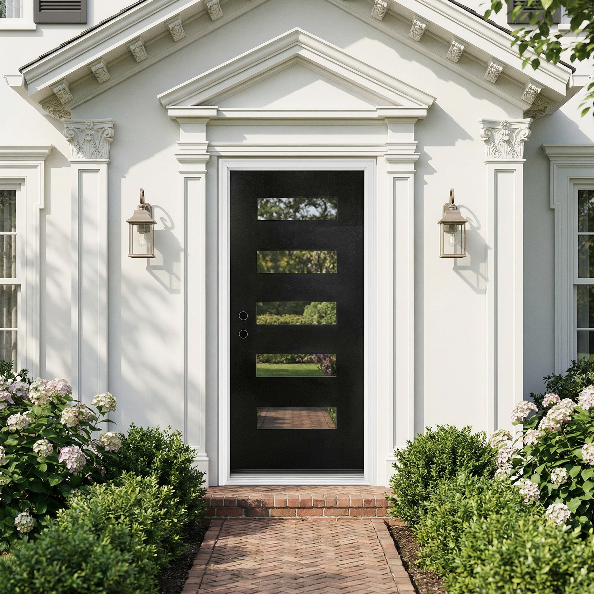 Misty Moon 36 x 80 Fiberglass Entry Door with Brickmould Frosted Glass ...