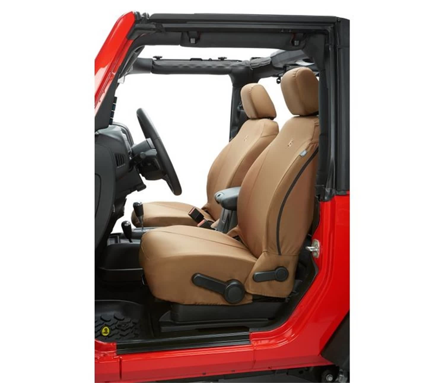 Bestop High-Back Bucket Seat Cover Tan Vinyl For 13-18 Jeep Wrangler ...