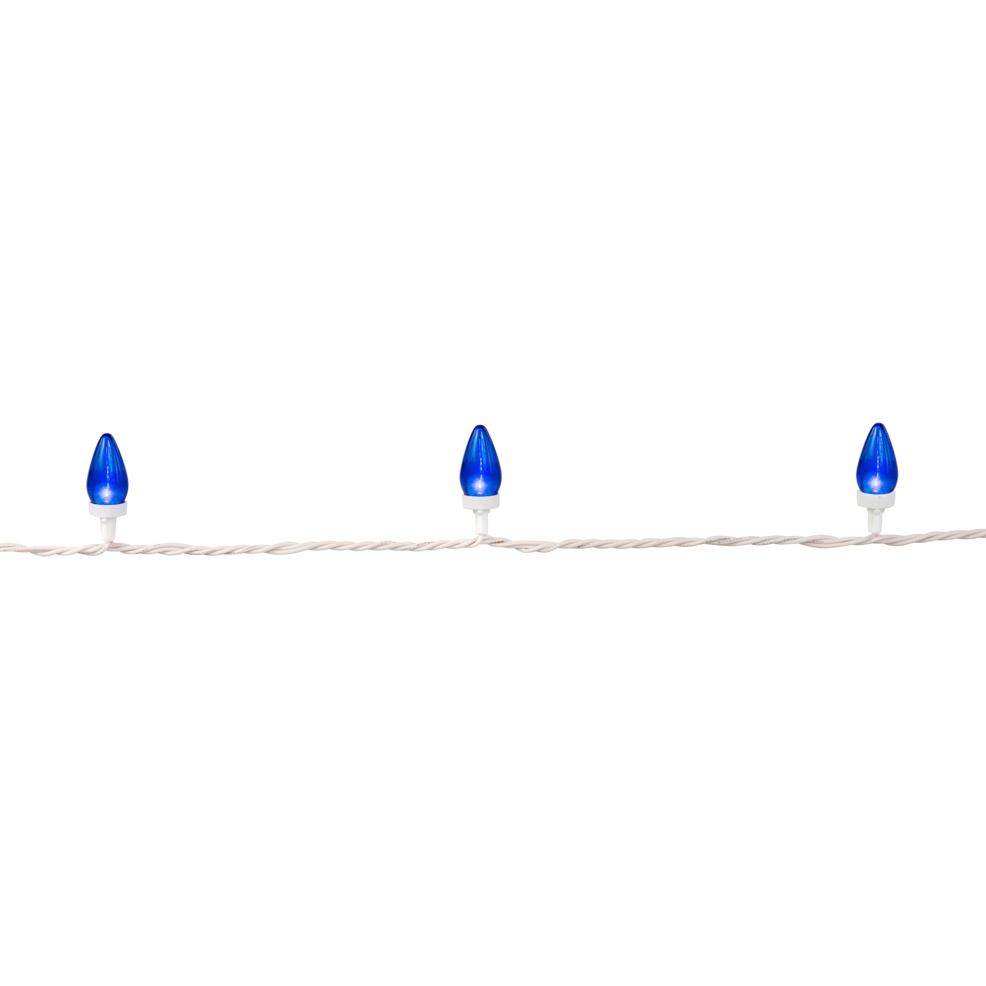 Northlight LED C9 Christmas Lights - Blue - 16 feet White Wire - 25ct ...