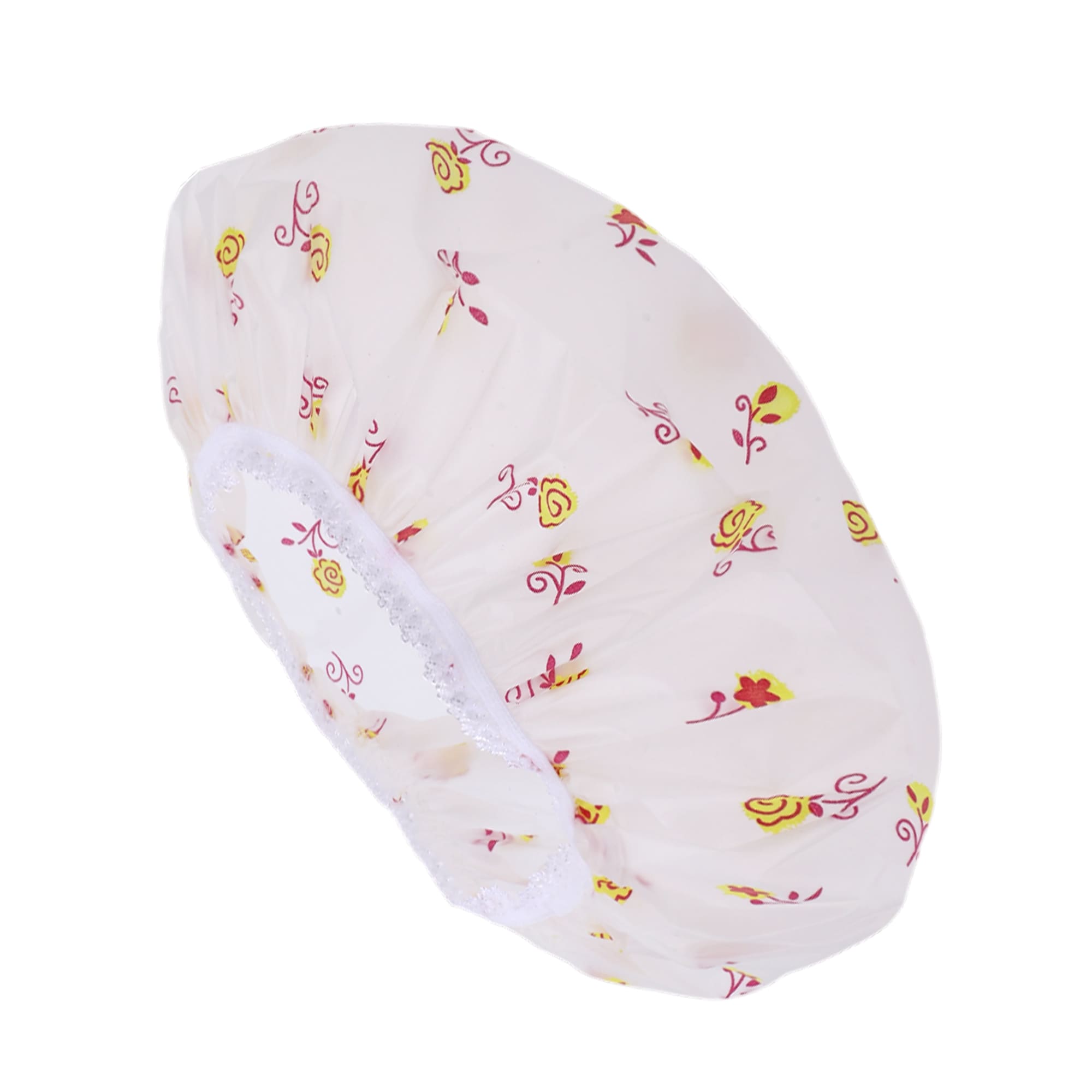 Unique Bargains Women's Floral Pattern Shower Cap Yellow 1pc in the ...