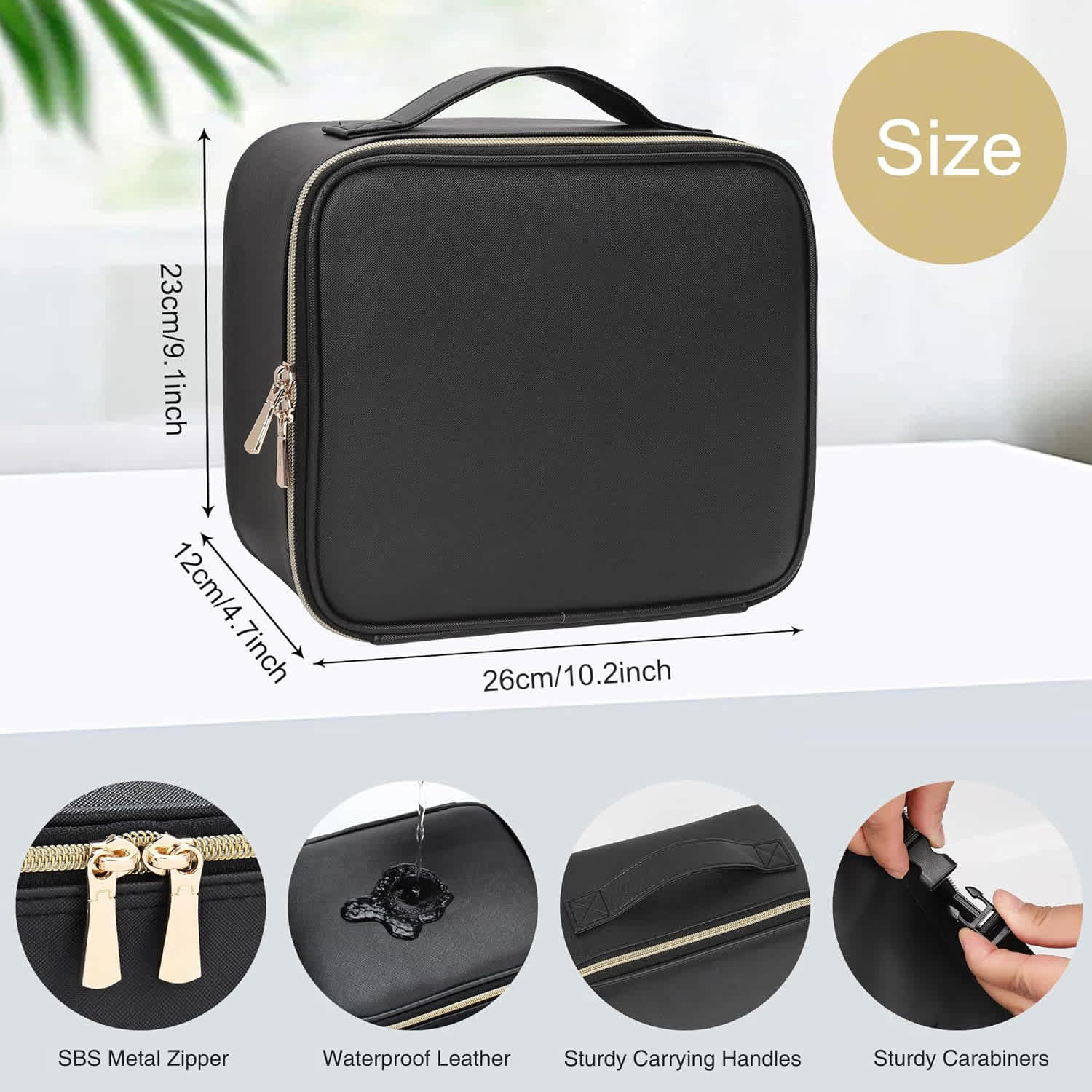 Etokfoks Travel Makeup Bag With LED Mirror Cosmetic Train Case Light Up ...