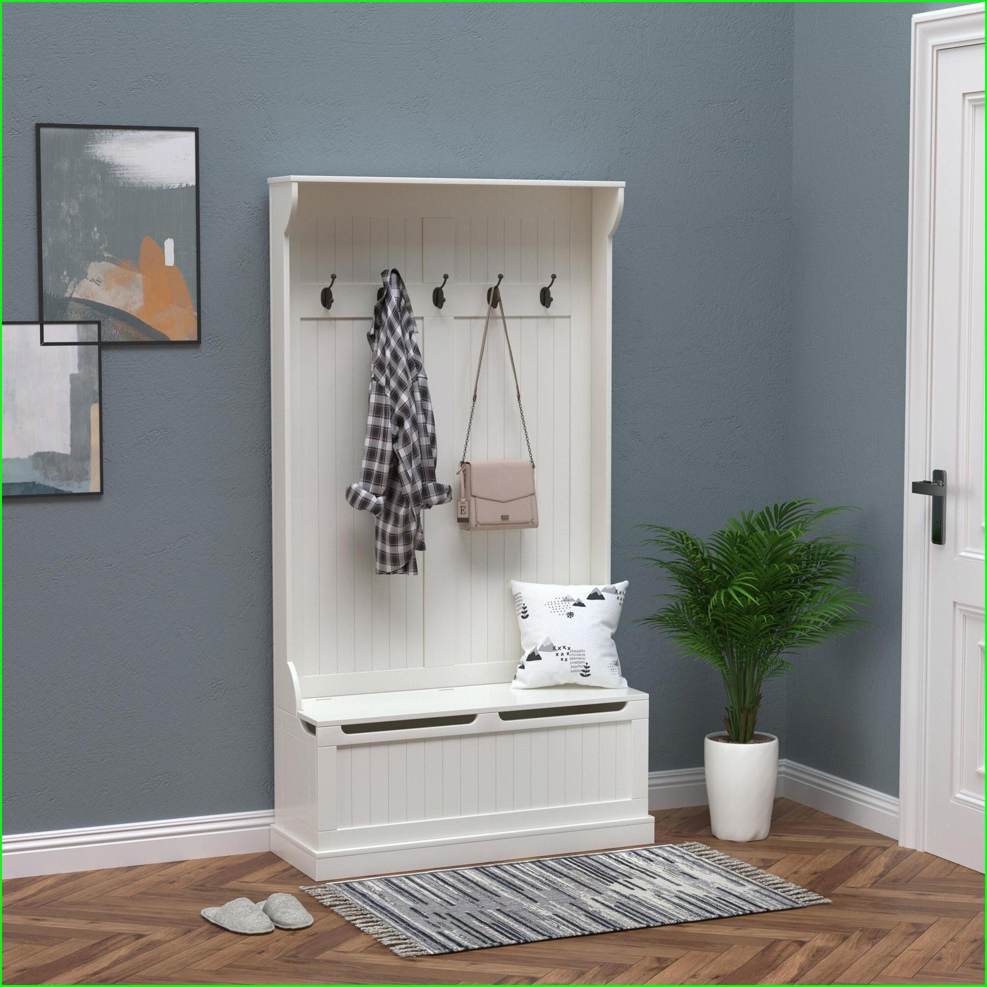 SunJet Coat Racks 3in1 Entryway Hall Tree with Storage Bench 4 Hooks ...