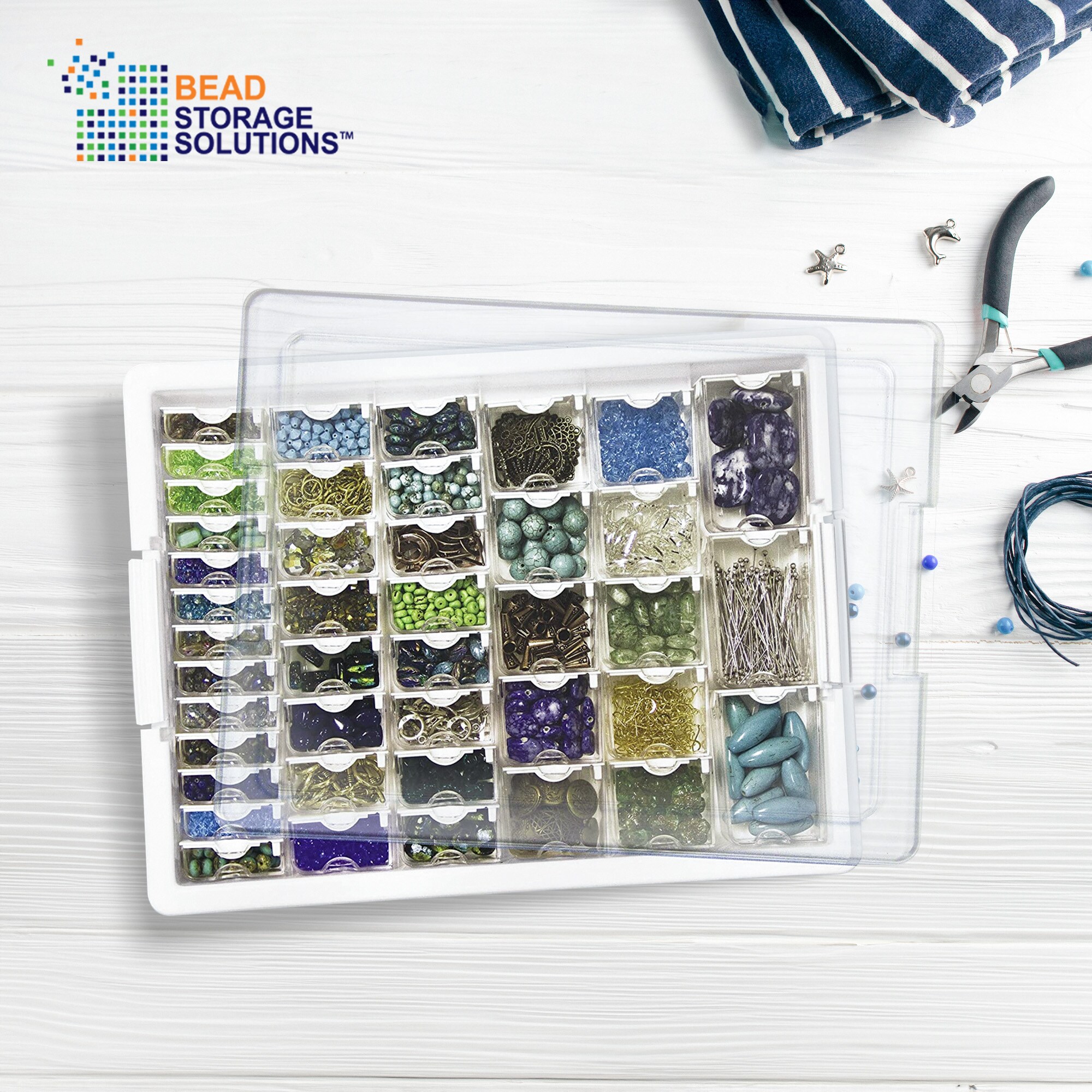 Bead Storage Solutions Elizabeth Ward 45 Piece Assorted Craft Supplies ...