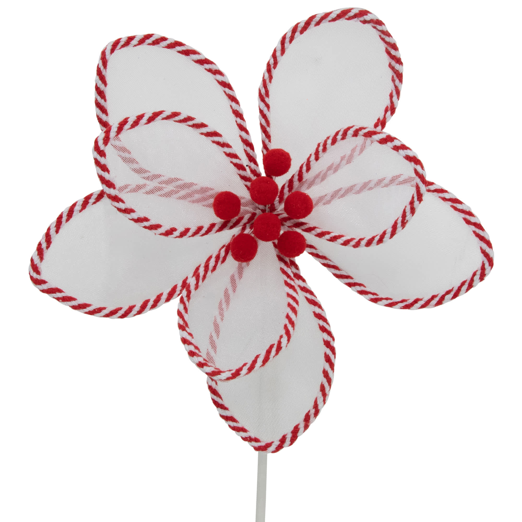 Northlight 22 inch Candy Cane Poinsettia Christmas Stem Spray in the ...