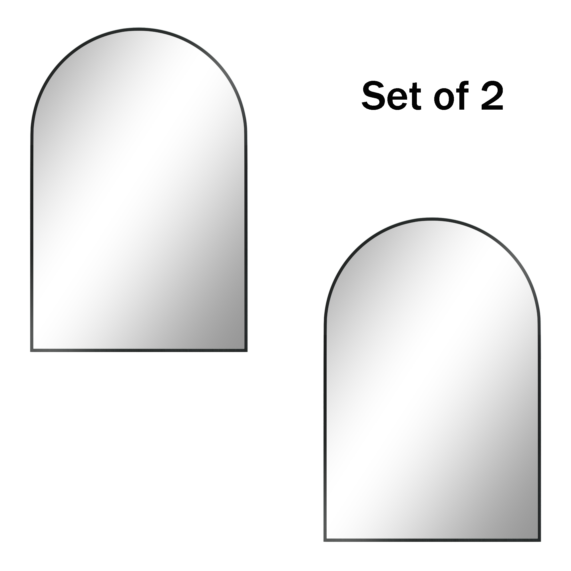 Gaierptone 24-in W x 36-in H Arch Black Framed Wall Mirror CRXM99NK0LE ...