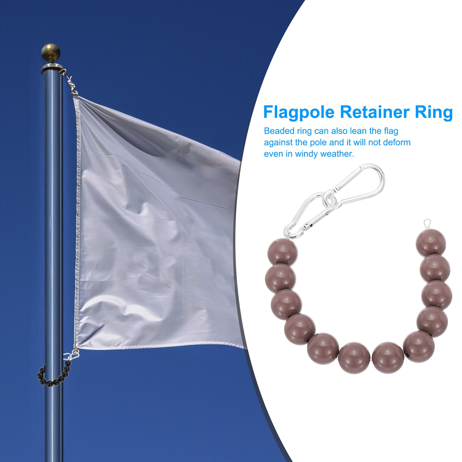 PATIKIL Flagpole Retainer Ring Flag Pole Accessories Flag Beaded Mount ...