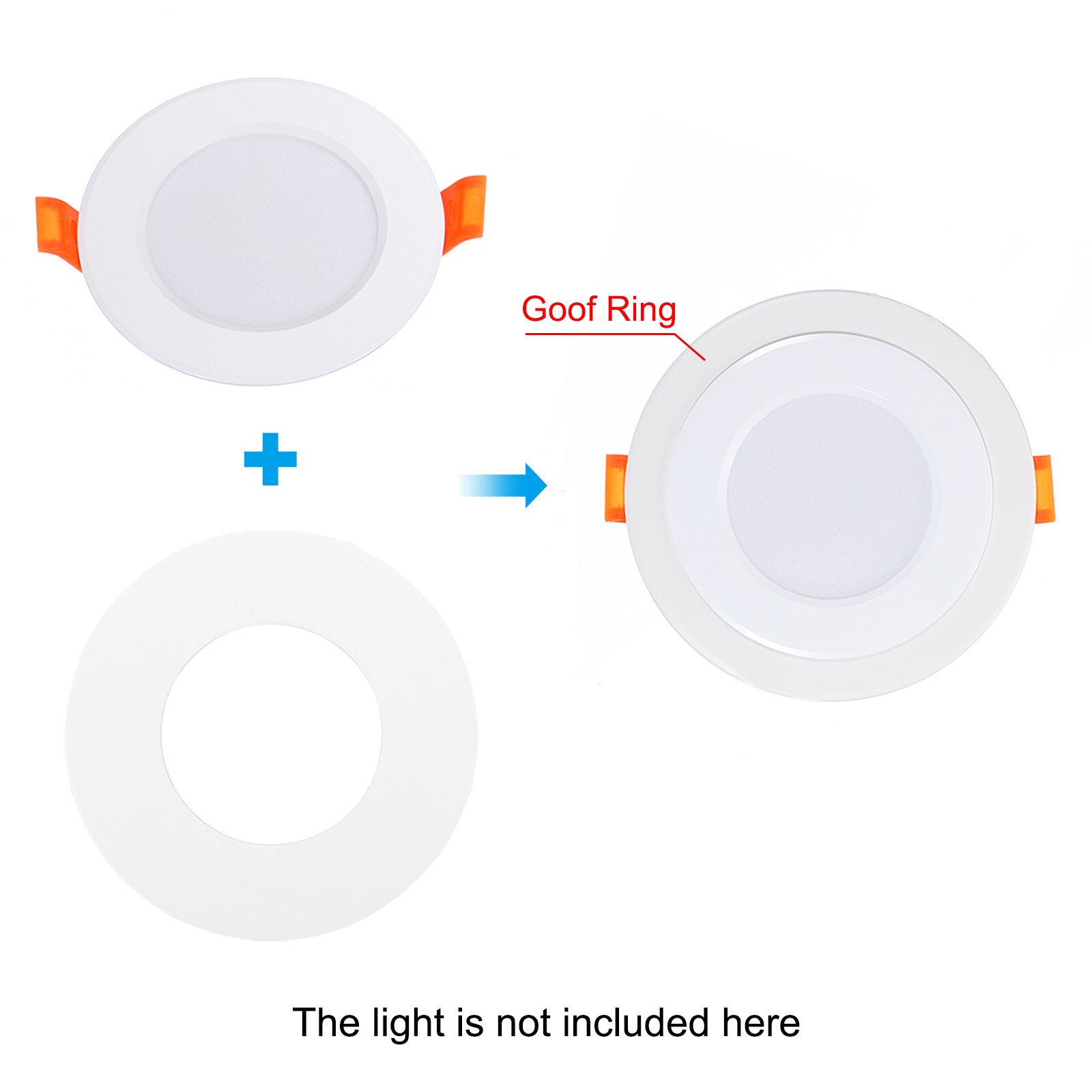 PATIKIL 4.5inch ID 6.3inch OD Light Trim Ring White Goof Ring Matte ...