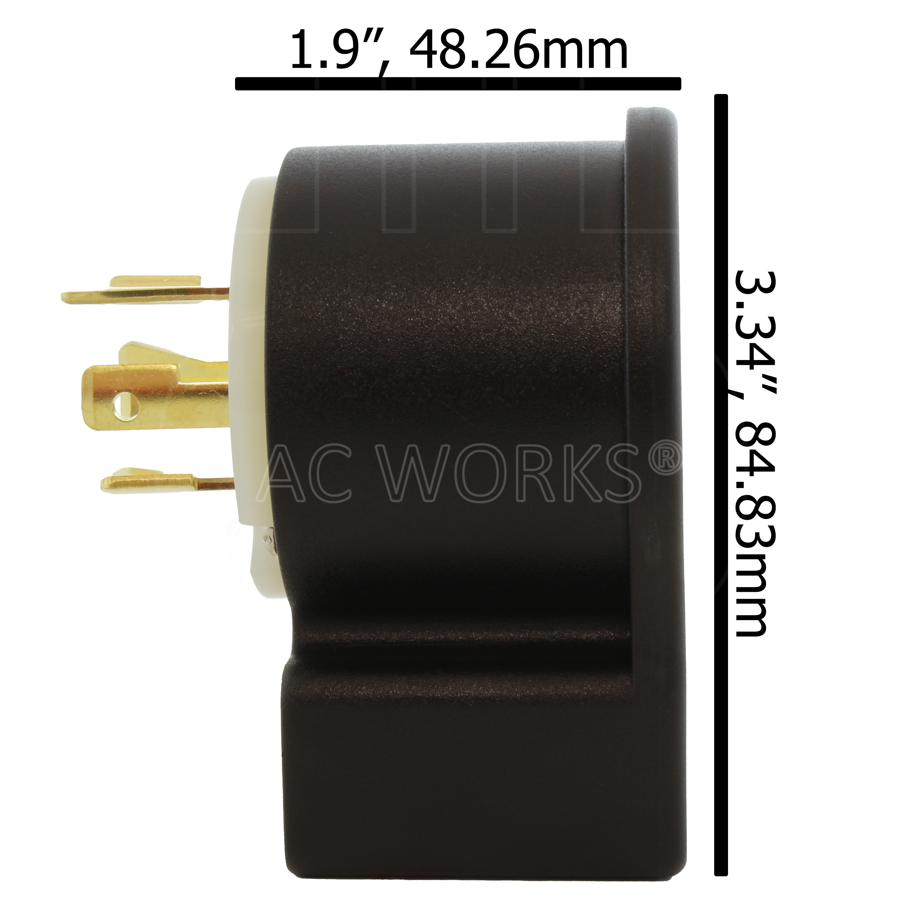 AC WORKS ASEL1730P-G 30-Amp 3-phase 600V -Volt NEMA L17-30P 4-wire ...