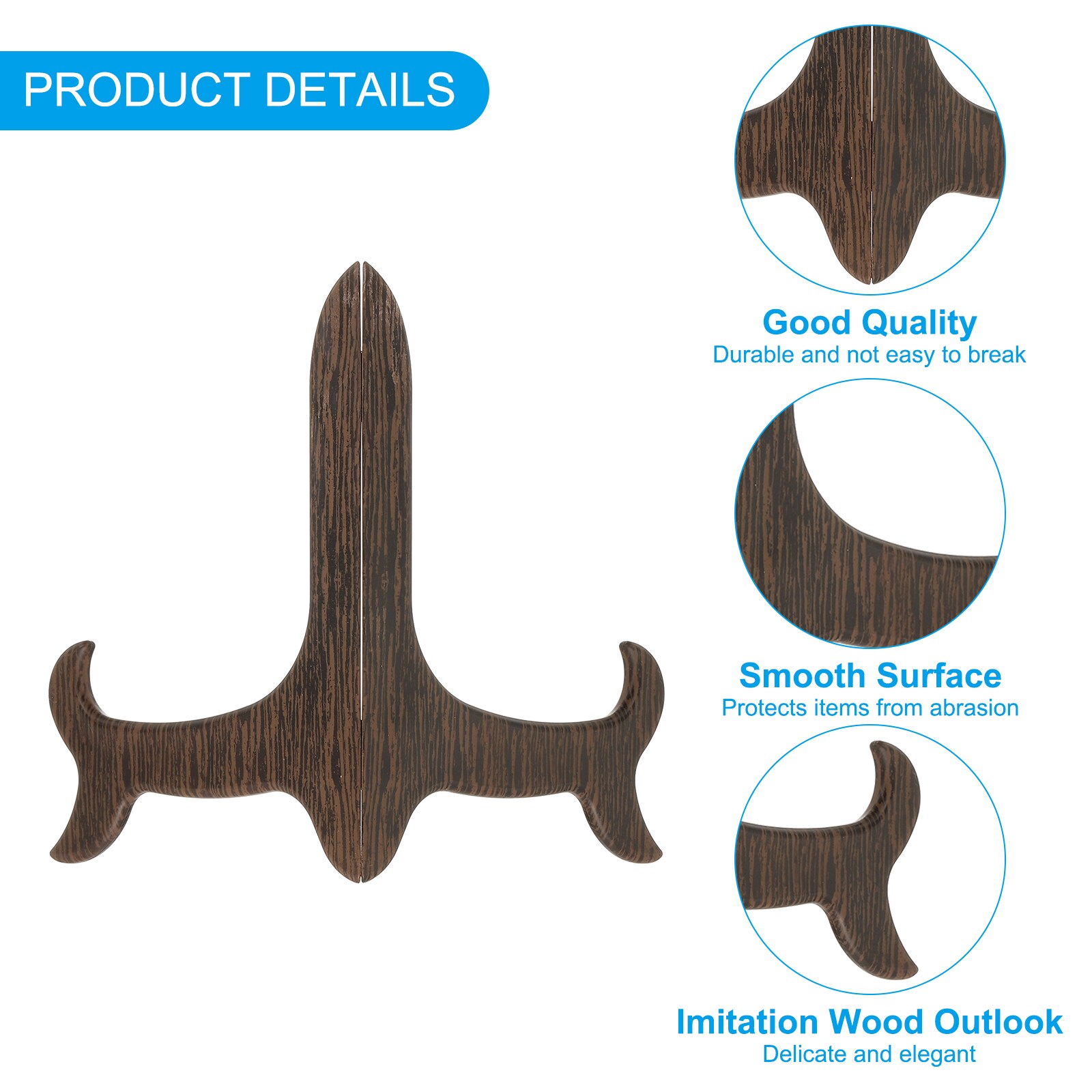 PATIKIL 7 Inch Picture Frame Stand 3pcs Resin Easel Plate Holders ...
