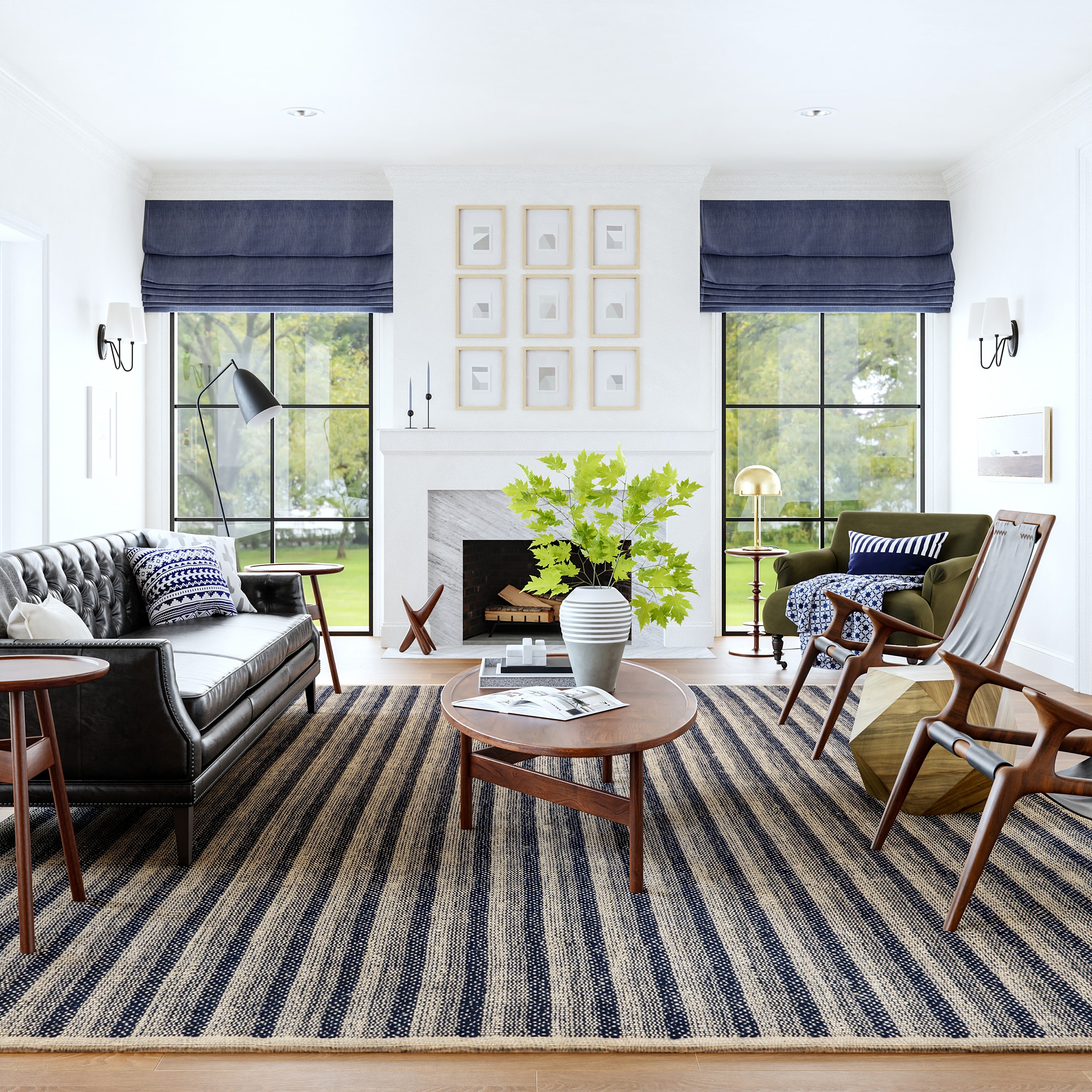 nuLOOM Lake Striped Jute 10ft. x 14ft. Blue Area Rug in the Rugs ...