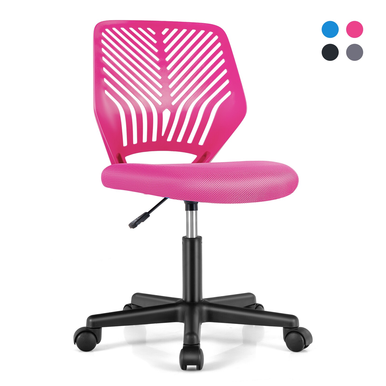 Slickblue Kids Adjustable Height Study Chair with Wheels for Home Desk ...
