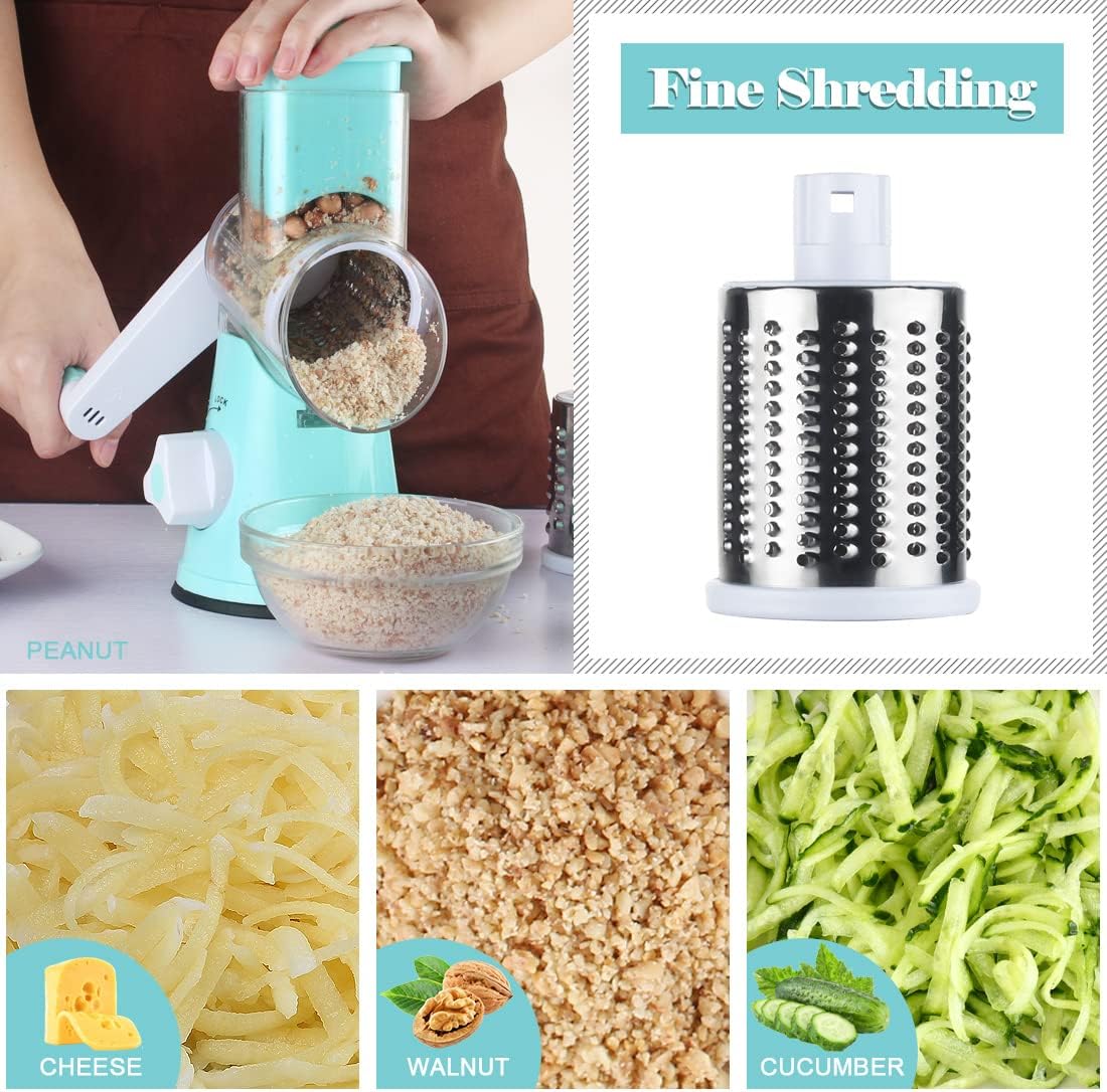 Ourokhome 2 Piece Rotary Cheese Grater and Zucchini Noodle Maker Set ...