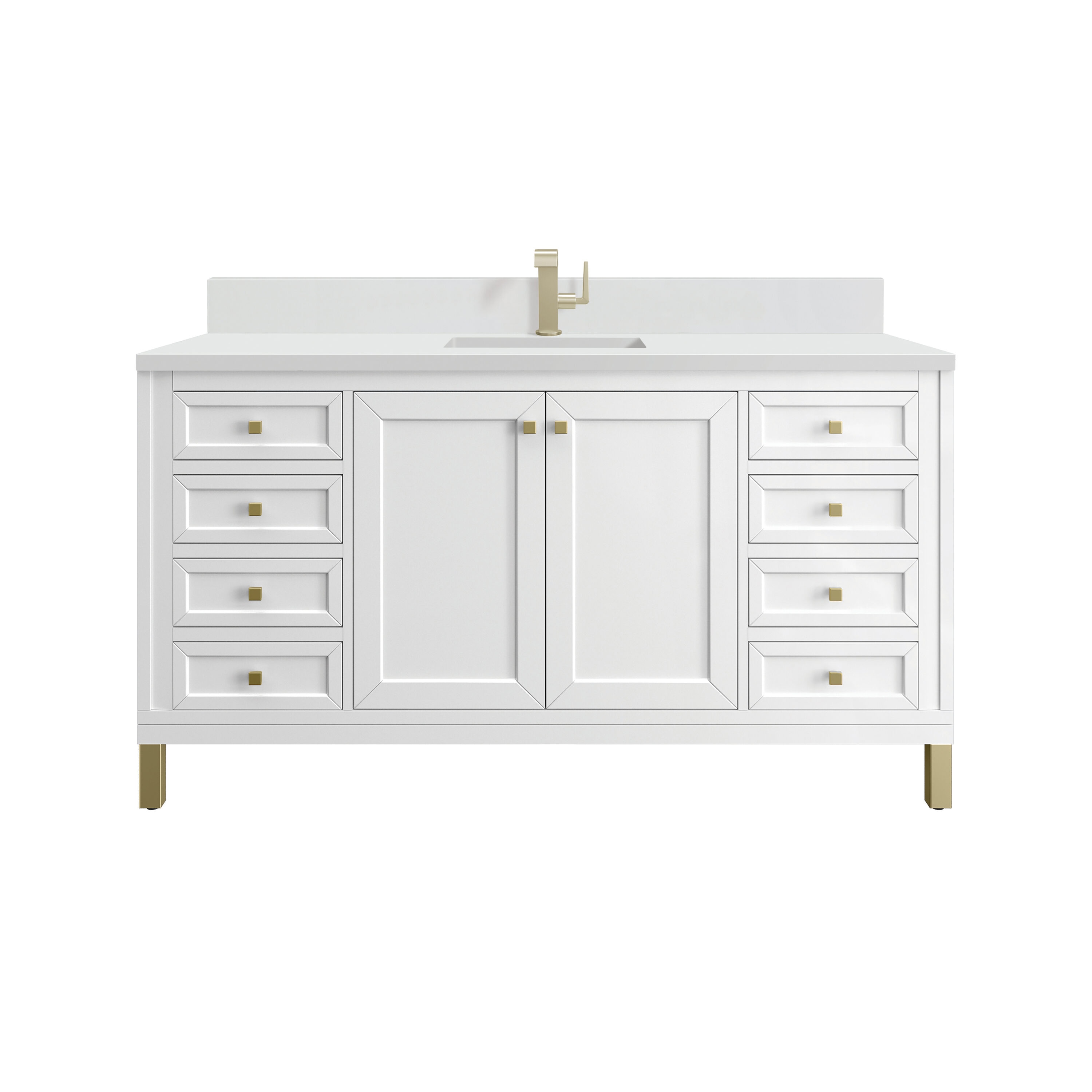 James Martin Vanities Chicago 60-in Glossy White Undermount Single Sink ...